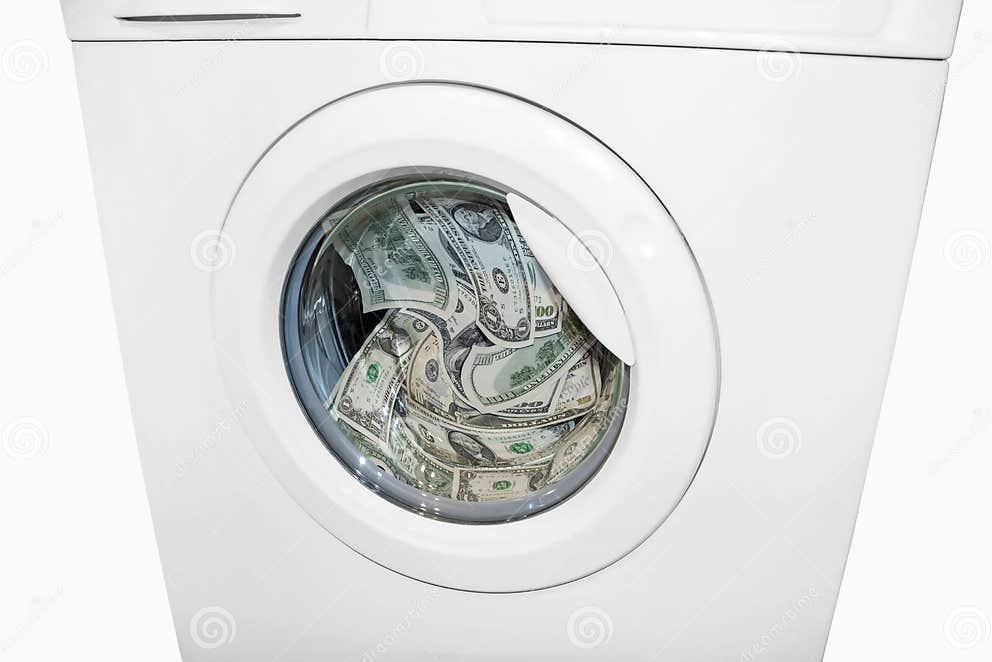 Money Laundering with Washing Machine Stock Image - Image of laundering ...