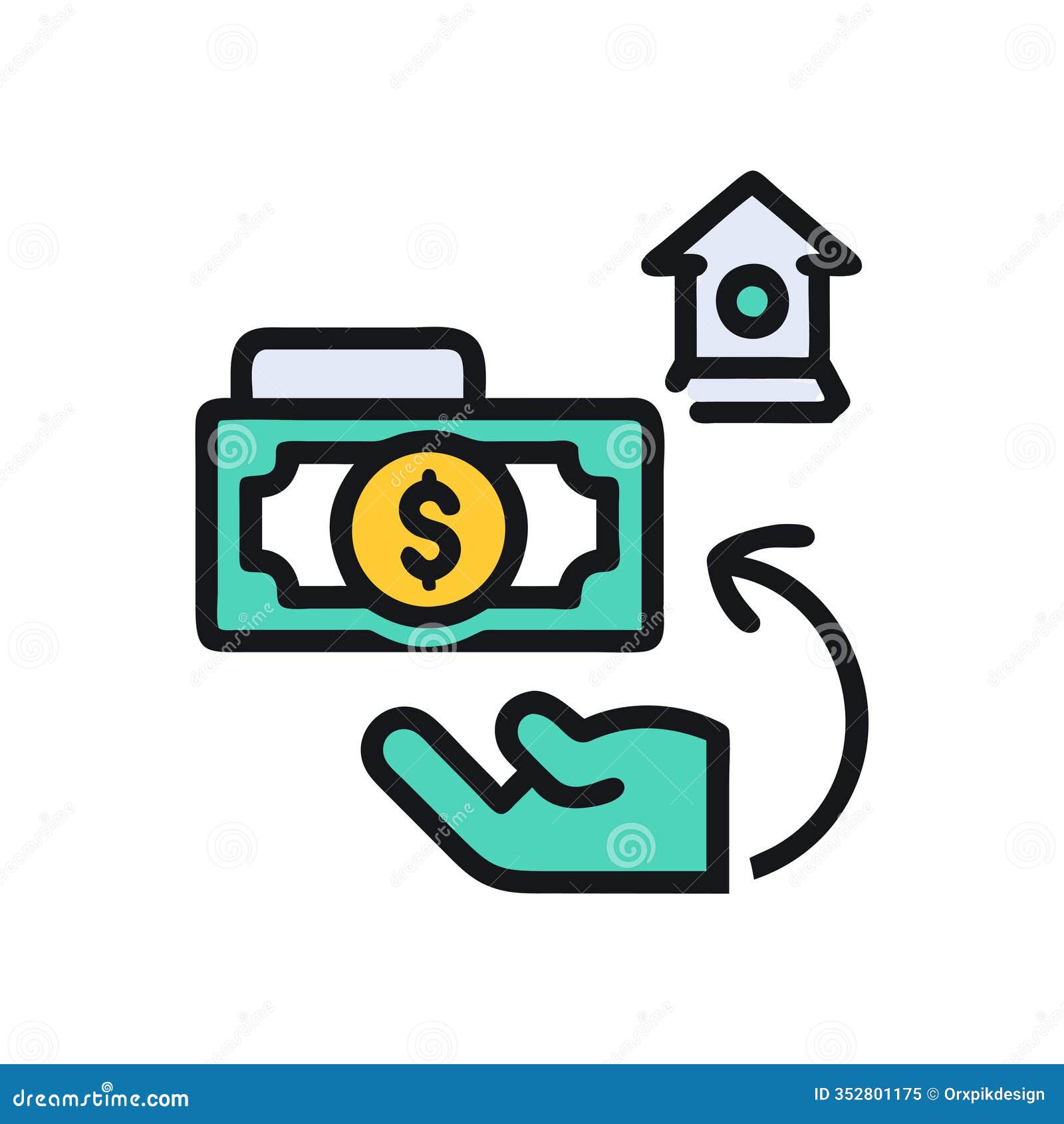 Money Lending Visual Icon stock vector. Illustration of money - 352801175