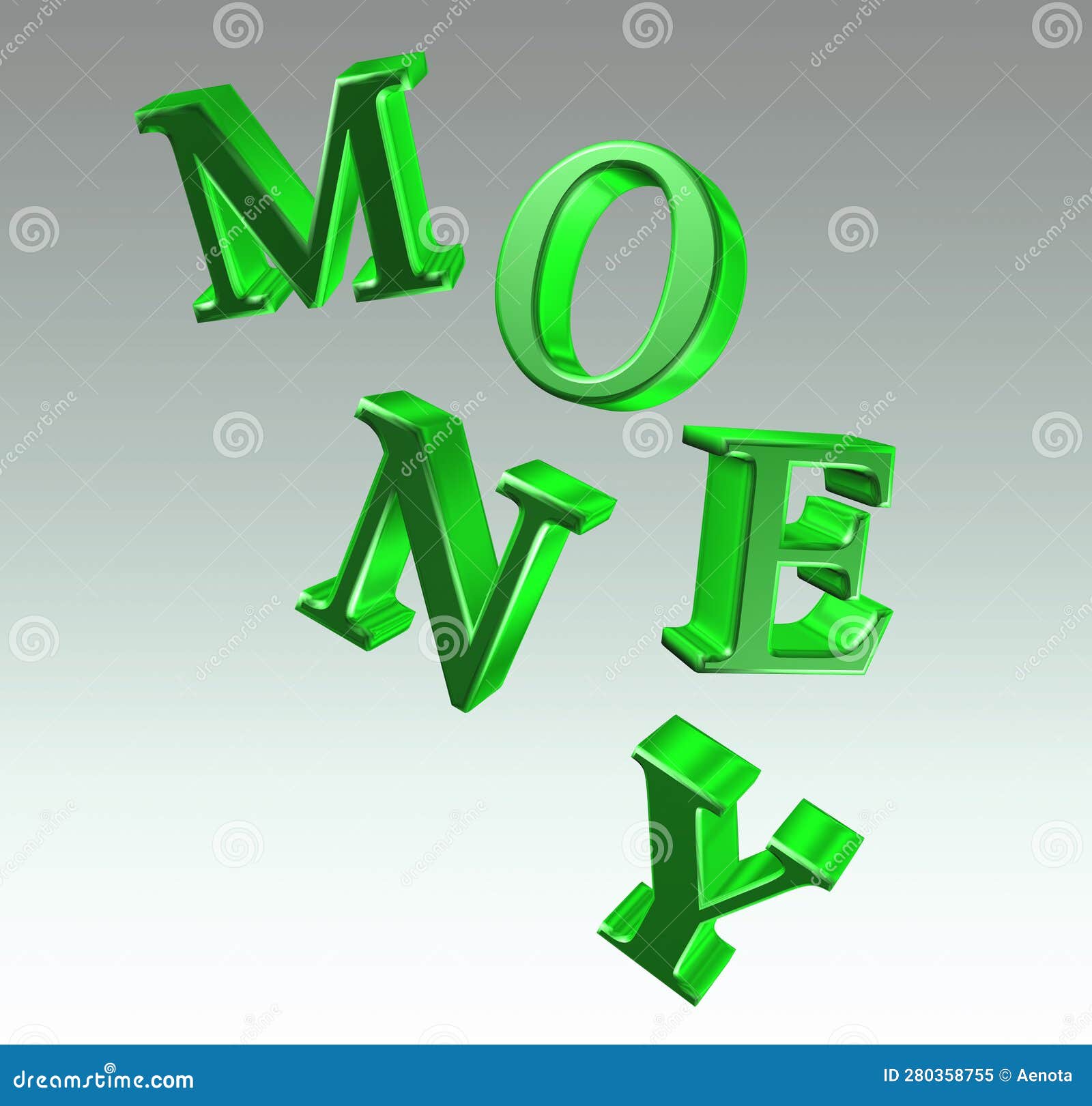 Money Lettering - 3D Illustration Stock Illustration - Illustration of ...