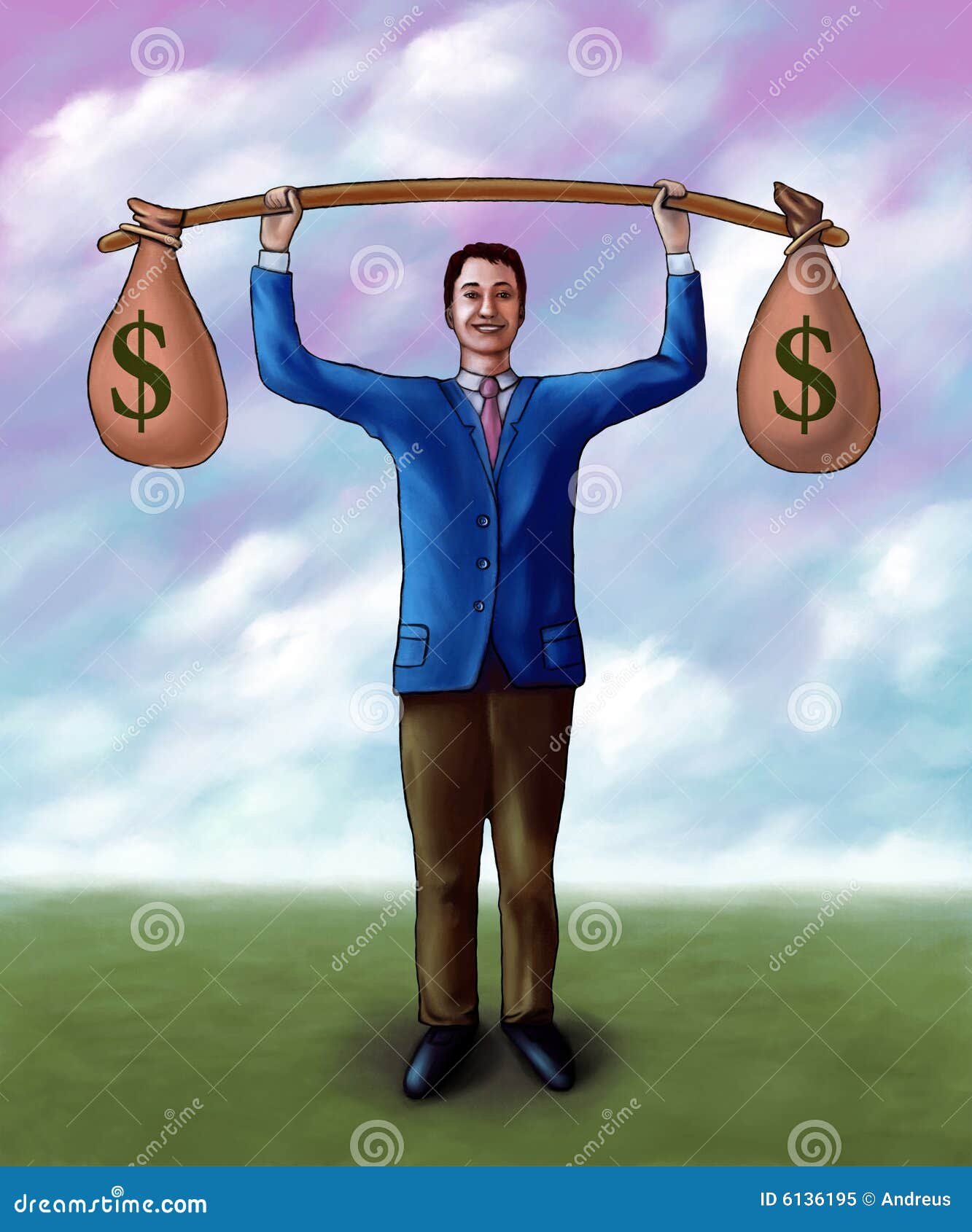 Money lifting stock illustration. Illustration of expansion - 6136195