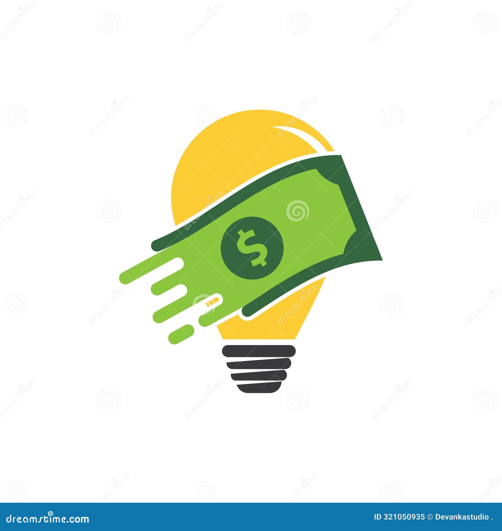 Money and Lightbulb Illustration Stock Illustration - Illustration of ...