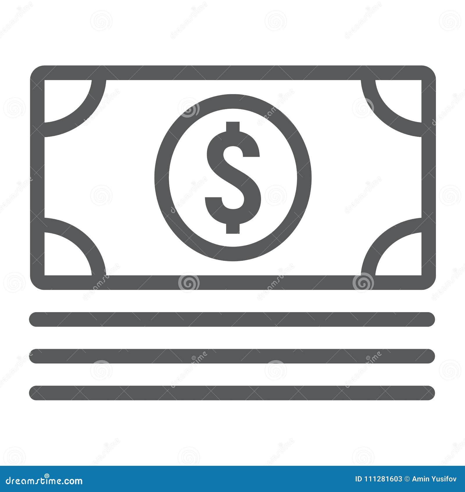 Money Line Icon, E Commerce and Marketing Stock Vector - Illustration ...
