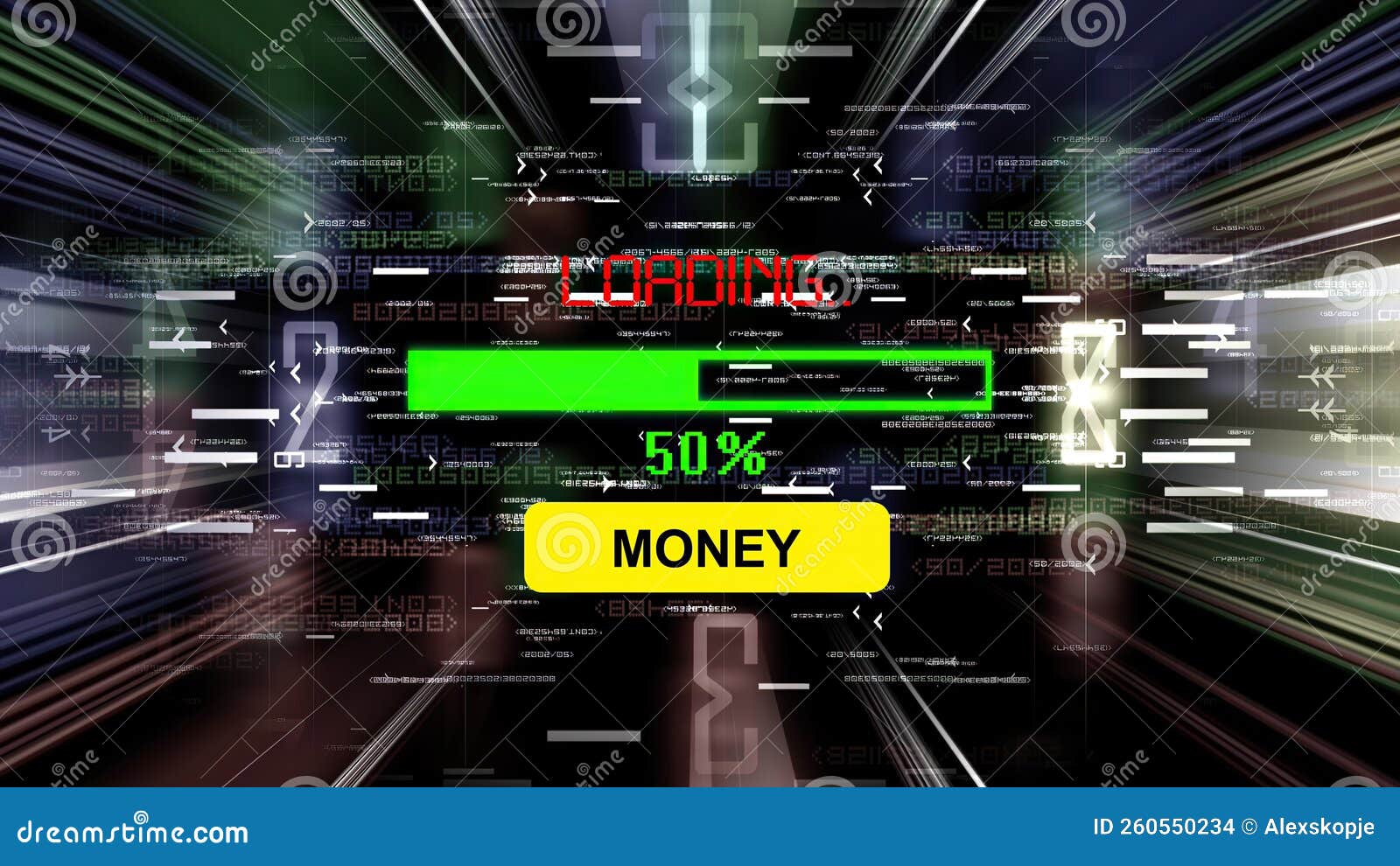 Money Loading Progress Bar on the Screen Stock Illustration ...