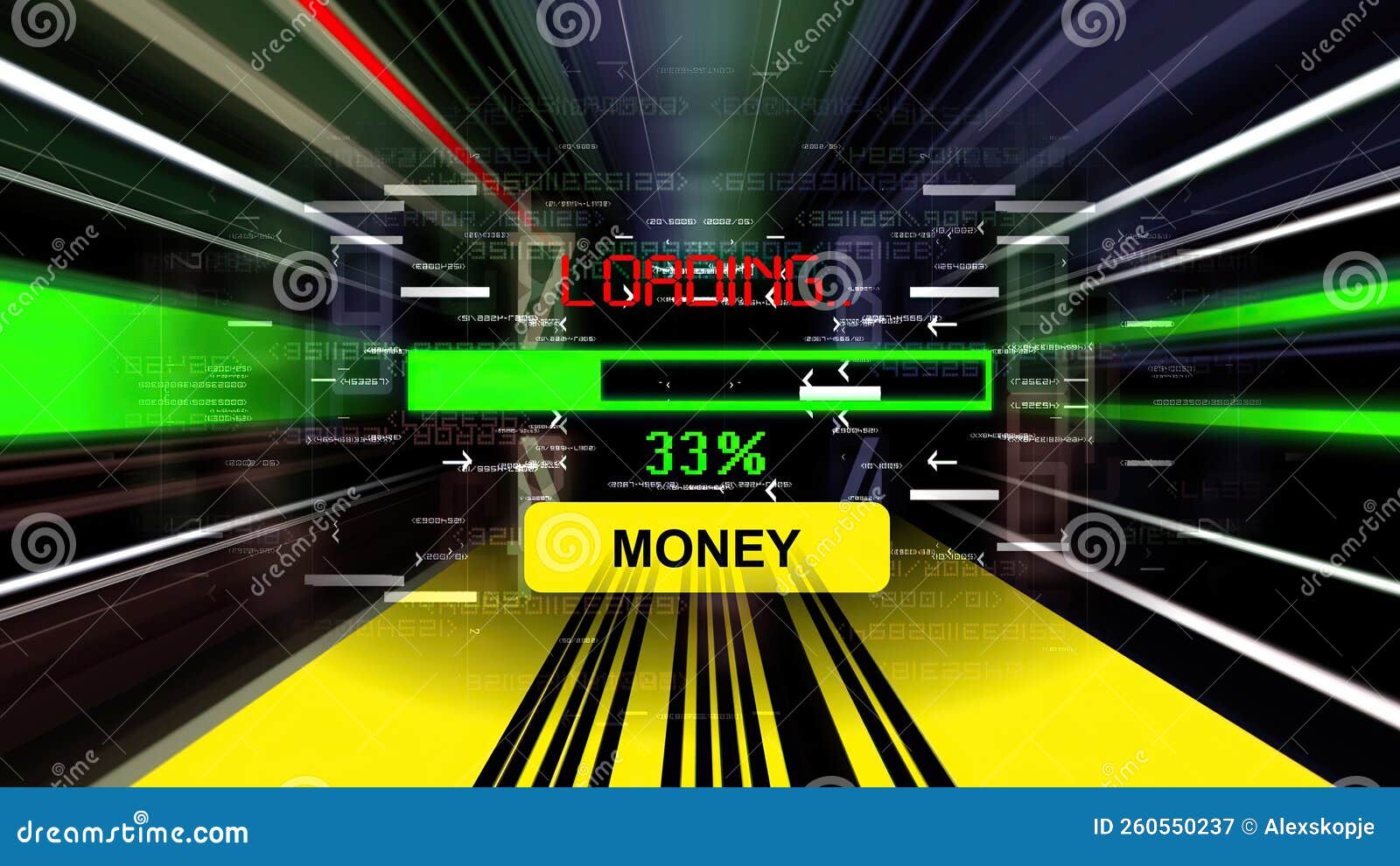 Money Loading Progress Bar on the Screen Stock Illustration ...