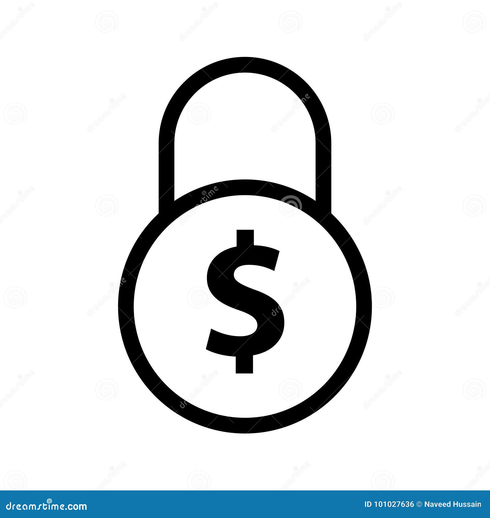 Money lock icon stock illustration. Illustration of protect - 101027636