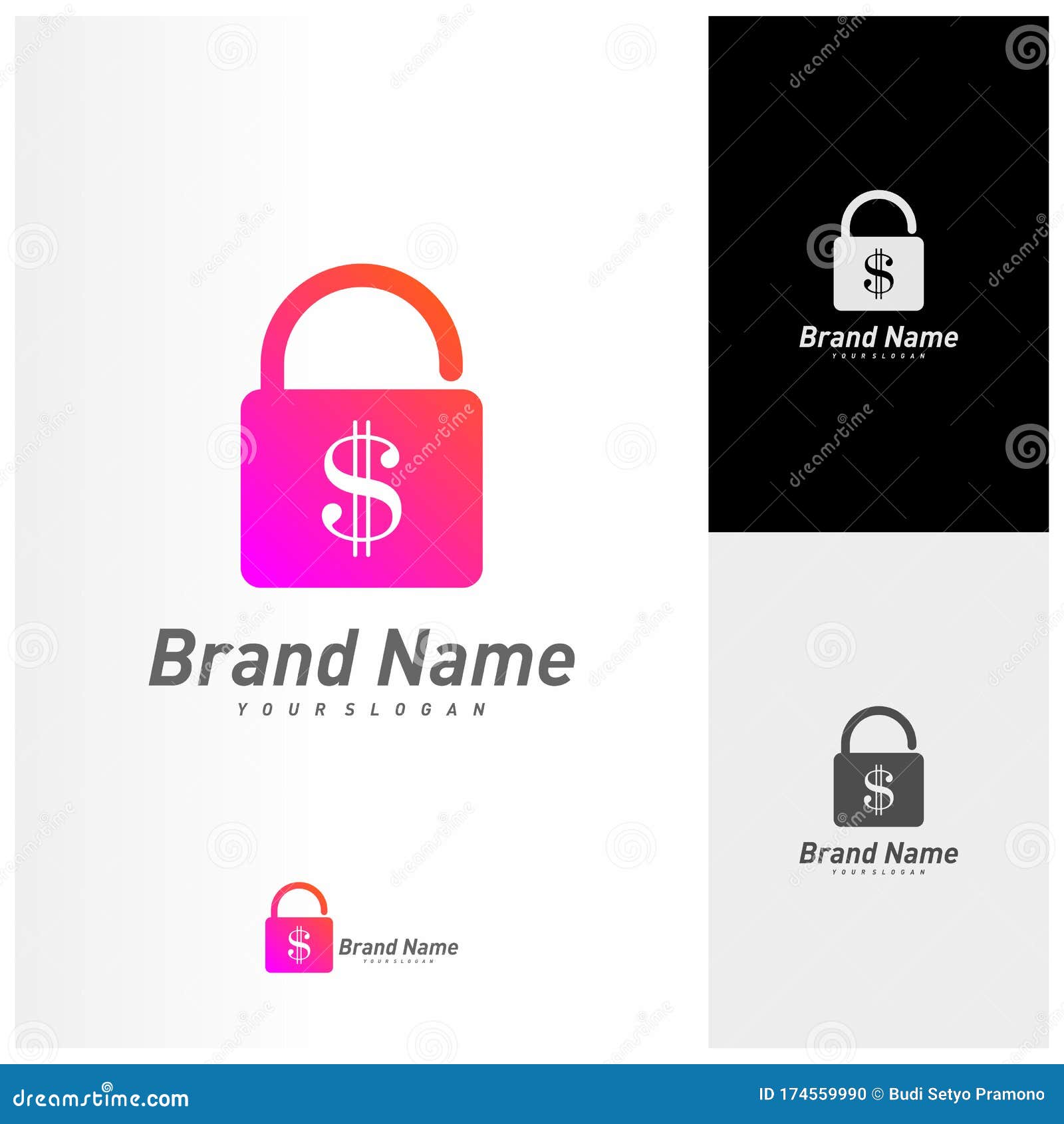 Money Lock Logo Vector Template. Lock with Money Logo Design Concept ...