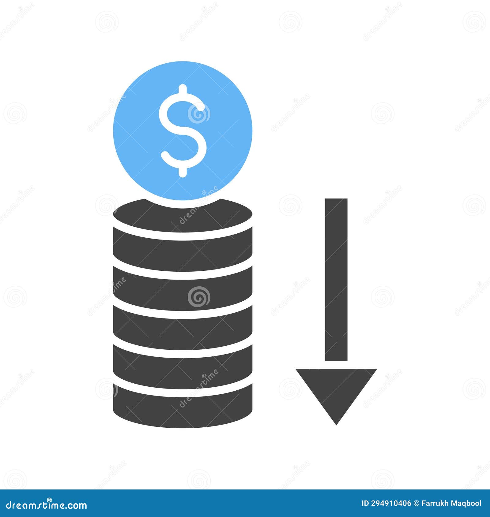 Money Loss Icon Vector Image. Stock Vector - Illustration of symbol ...