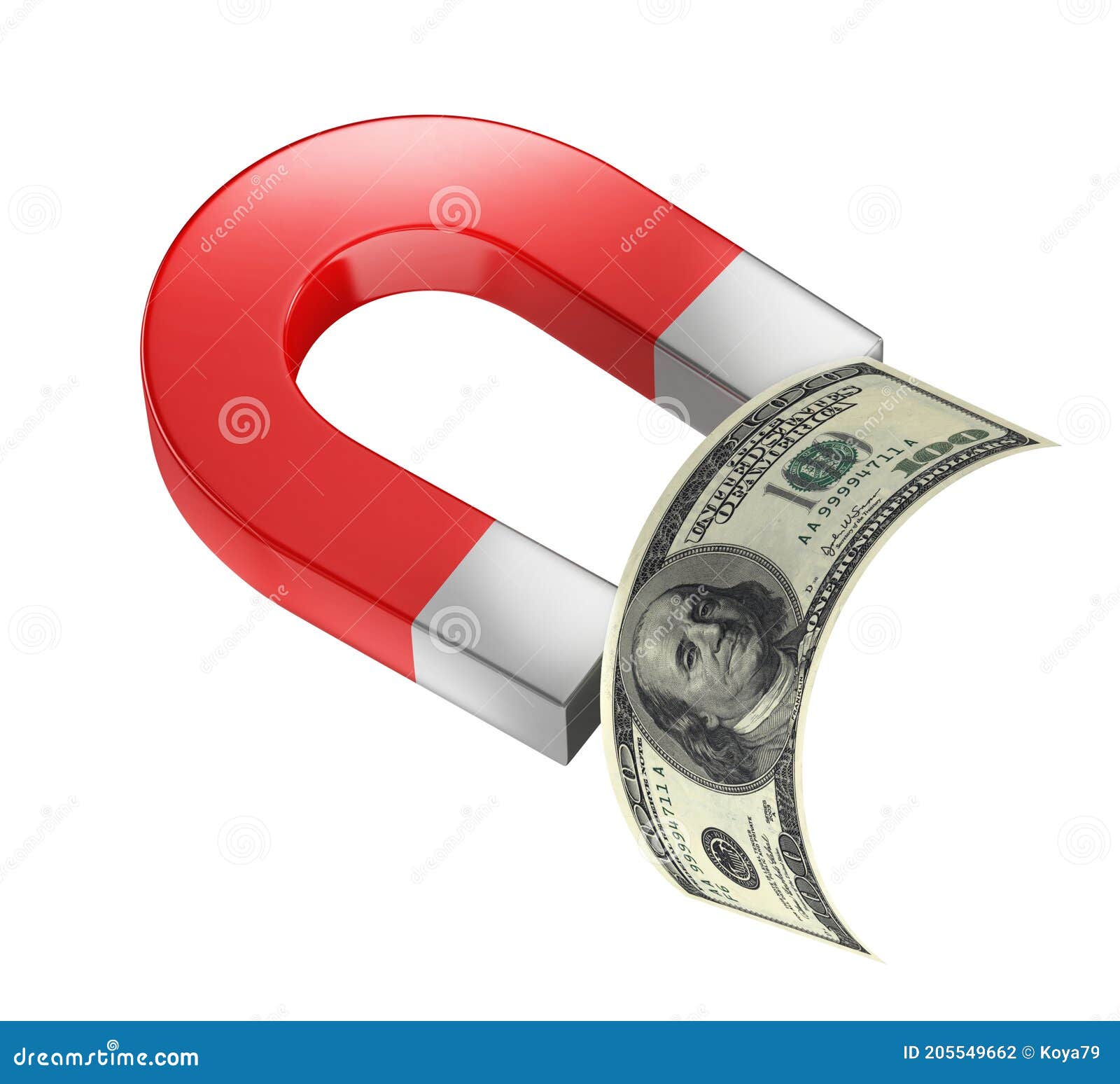 Money Magnet Abstract 3d Concept Stock Illustration - Illustration of ...