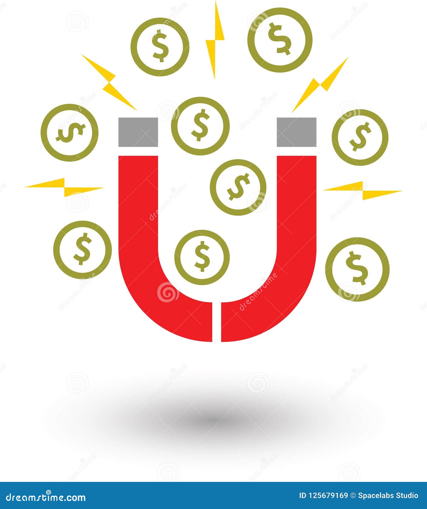 Money magnet coin stock illustration. Illustration of logo - 125679169