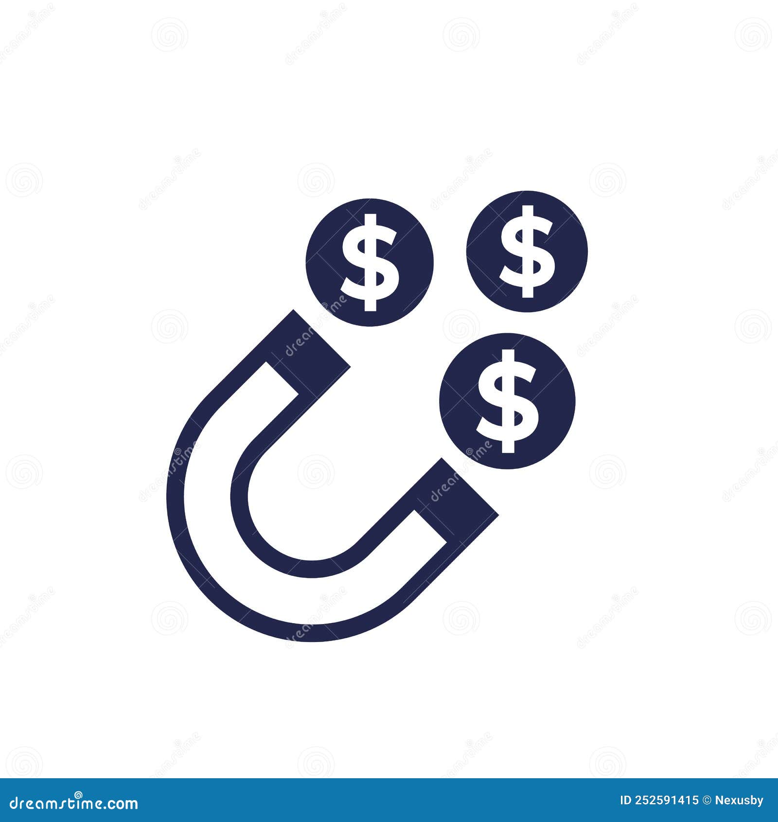Money and Magnet Icon, Vector Stock Vector - Illustration of isolated ...