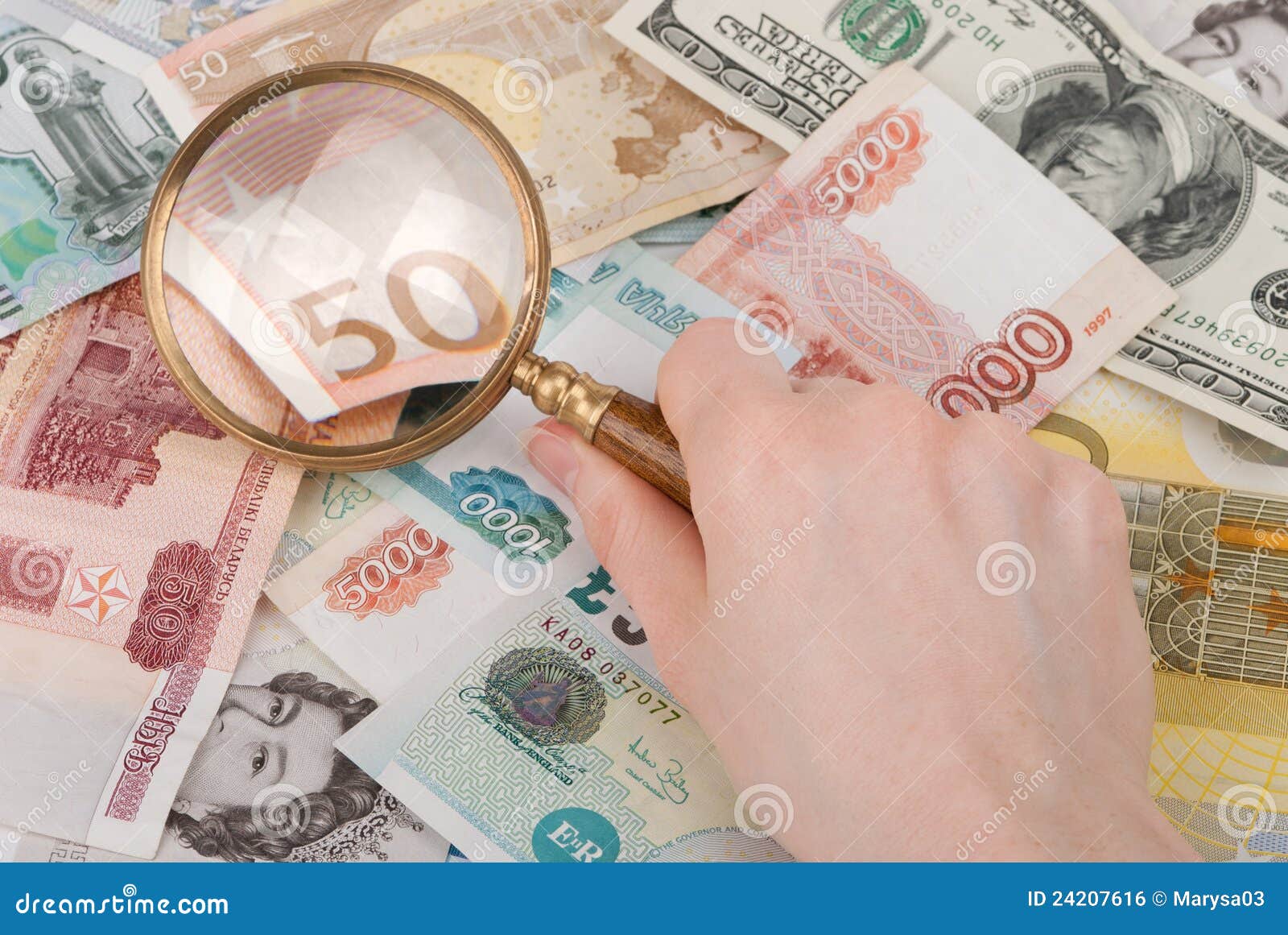Money and magnifier stock photo. Image of magnifier, success - 24207616