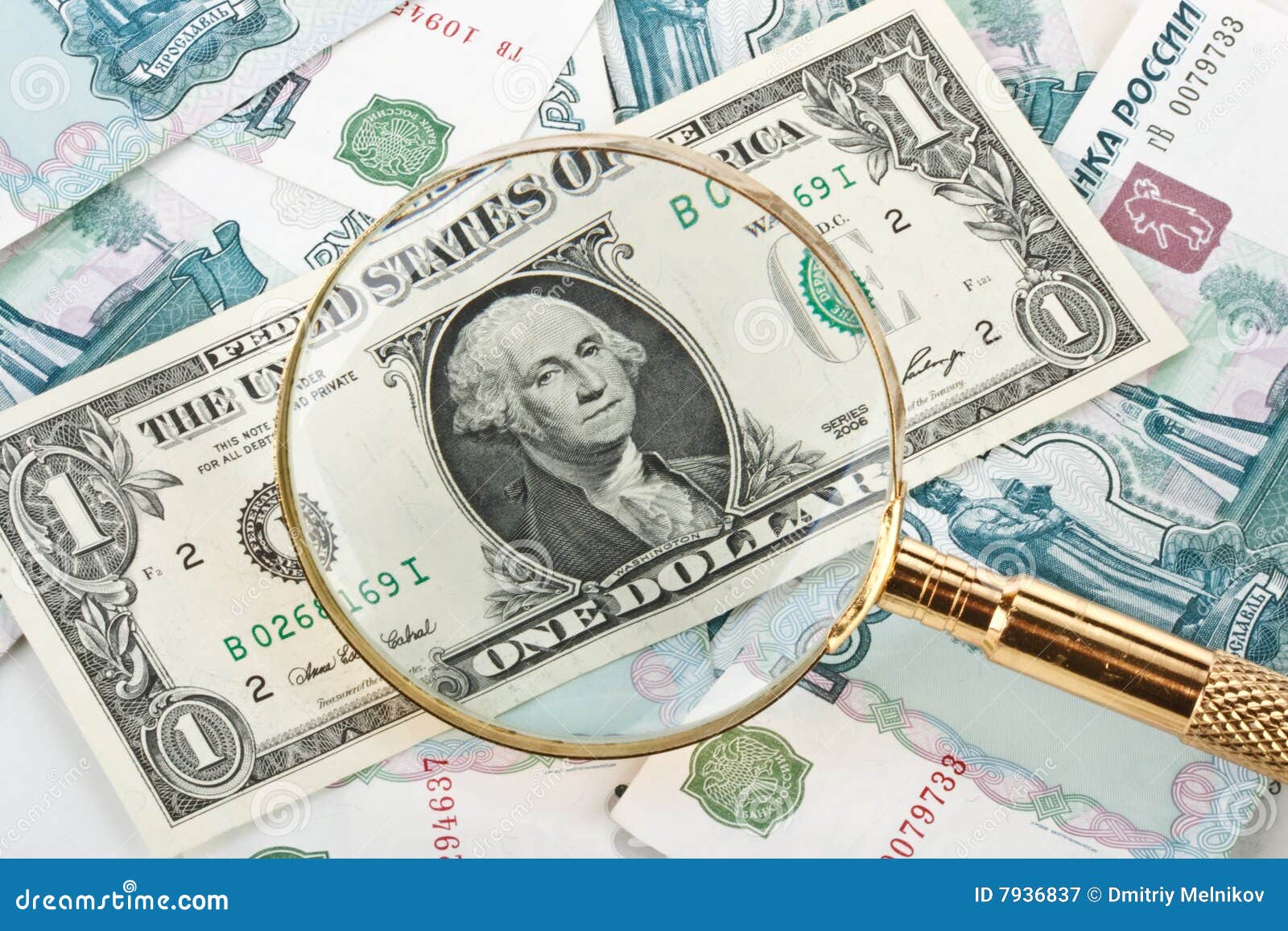 Money and magnifier stock image. Image of sign, cash, banknote - 7936837