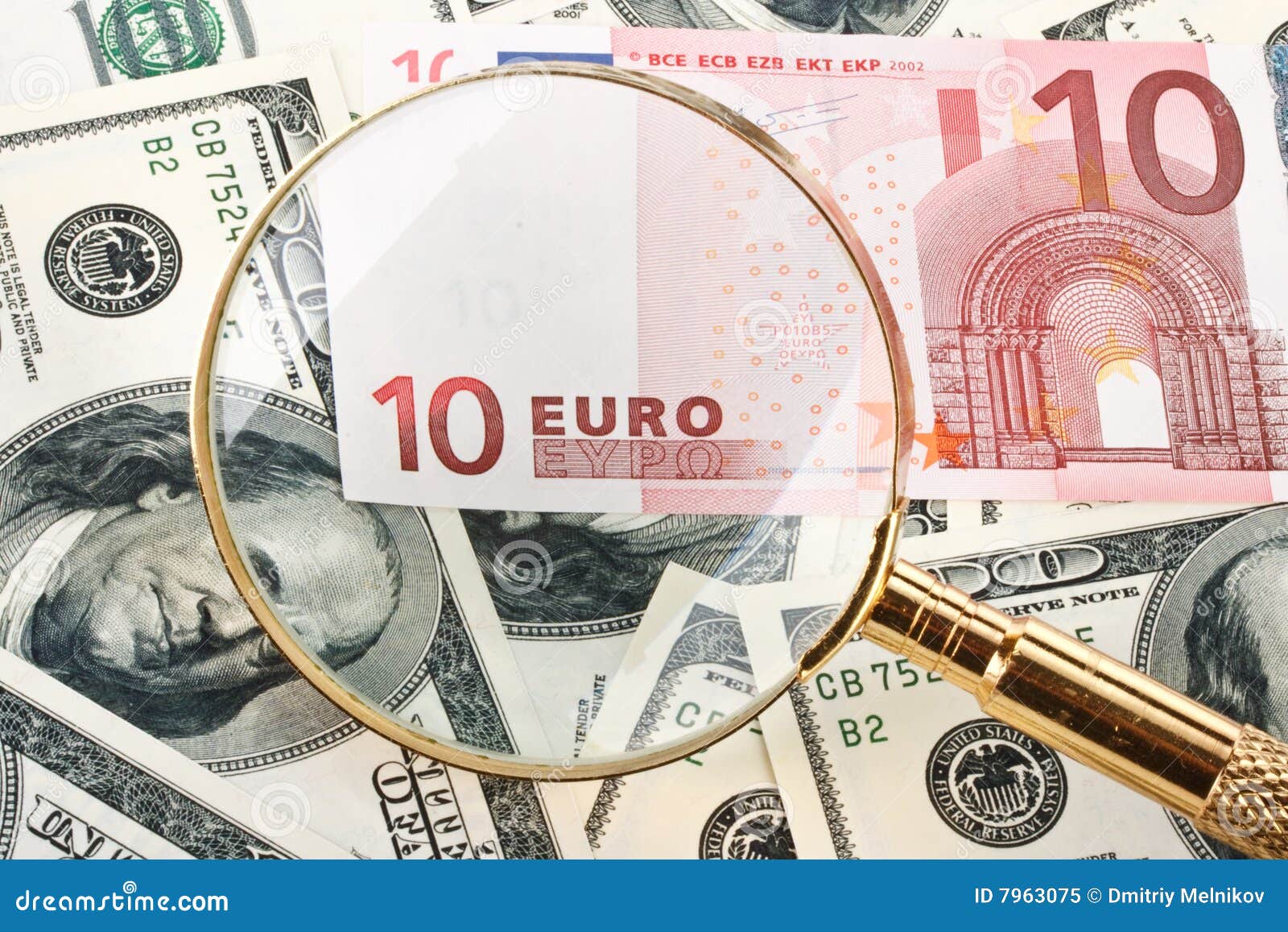 Money and magnifier stock image. Image of money, currency - 7963075
