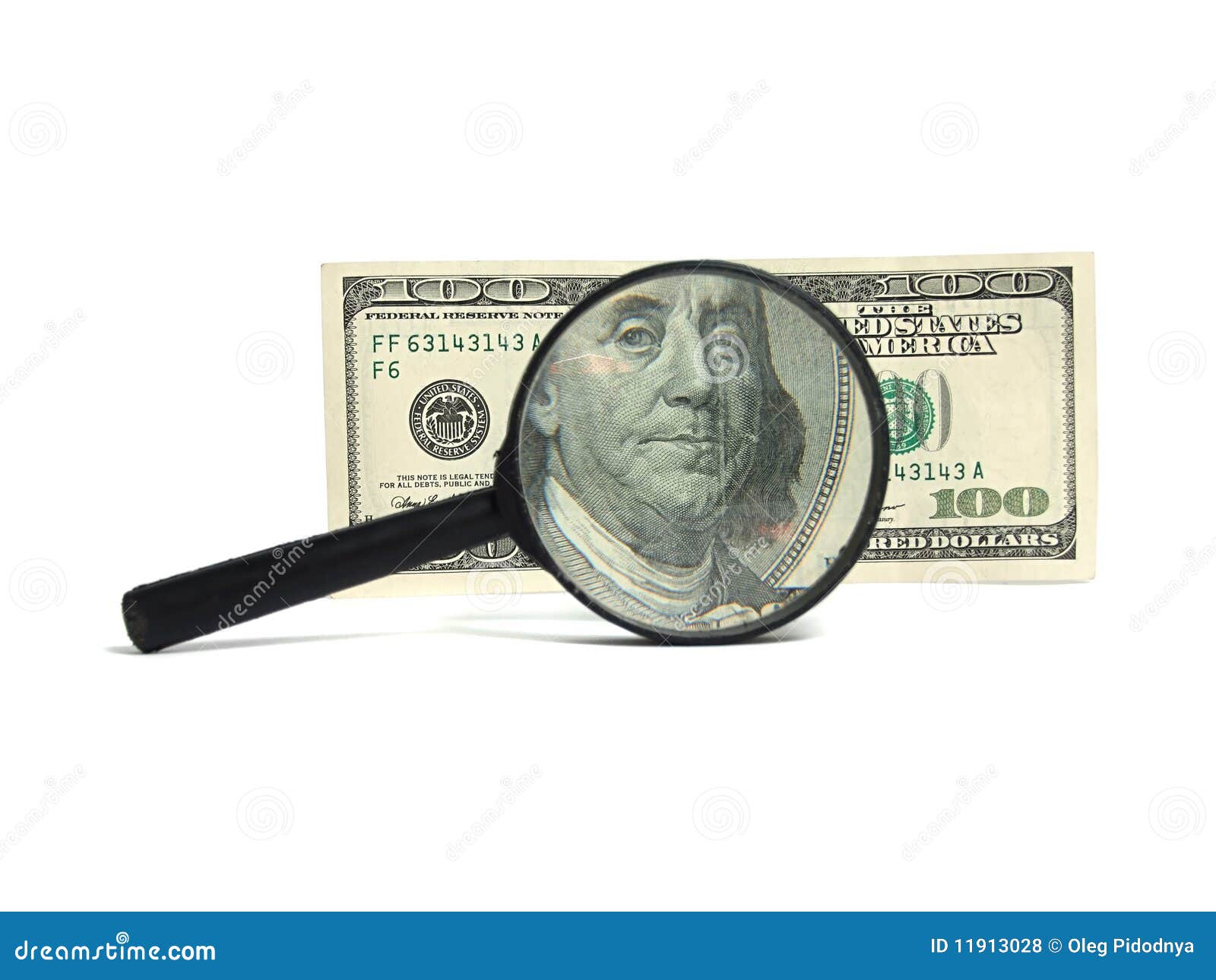 Money and magnifying glass stock photo. Image of currency - 11913028