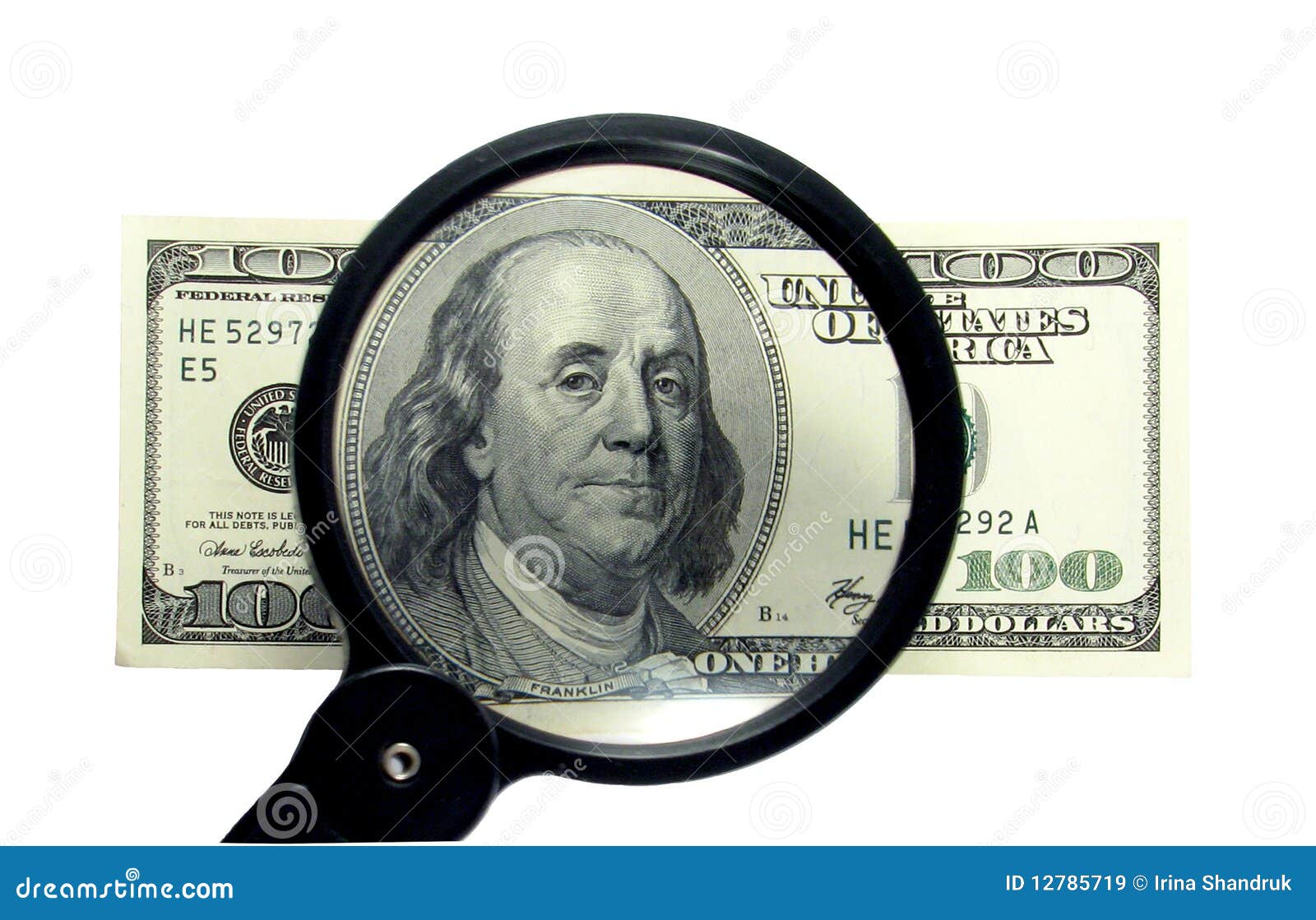 Money and magnifying glass stock image. Image of currency - 12785719