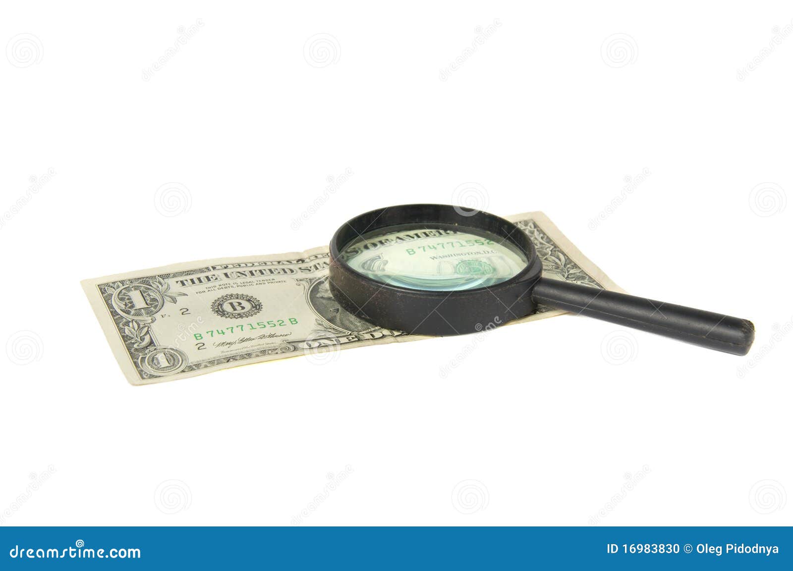 Money and magnifying glass stock photo. Image of lens - 16983830