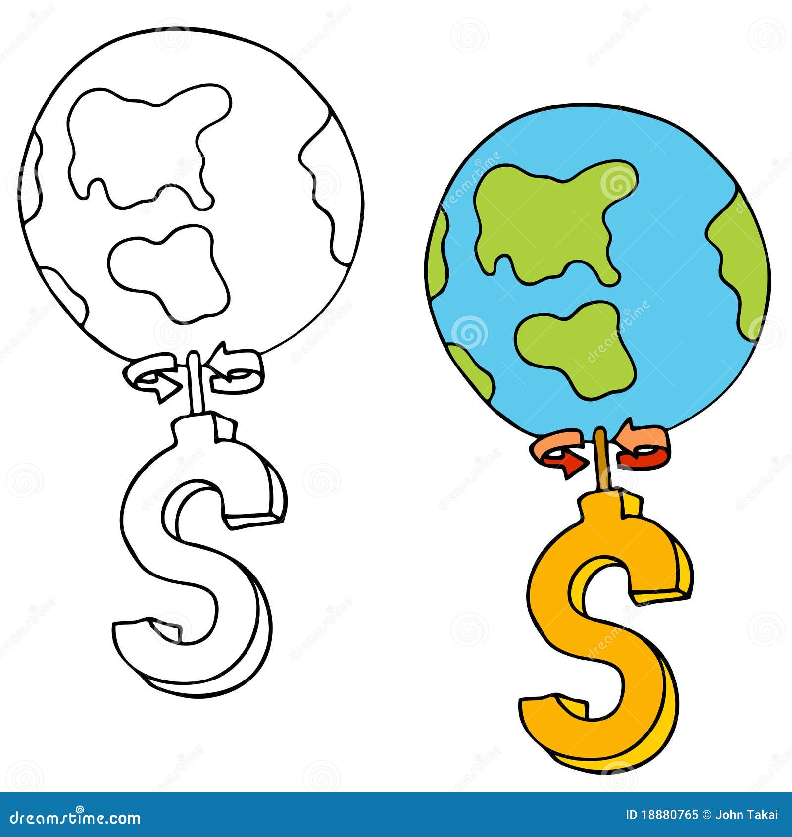 Money Makes the World Go Round Stock Vector - Illustration of economic ...