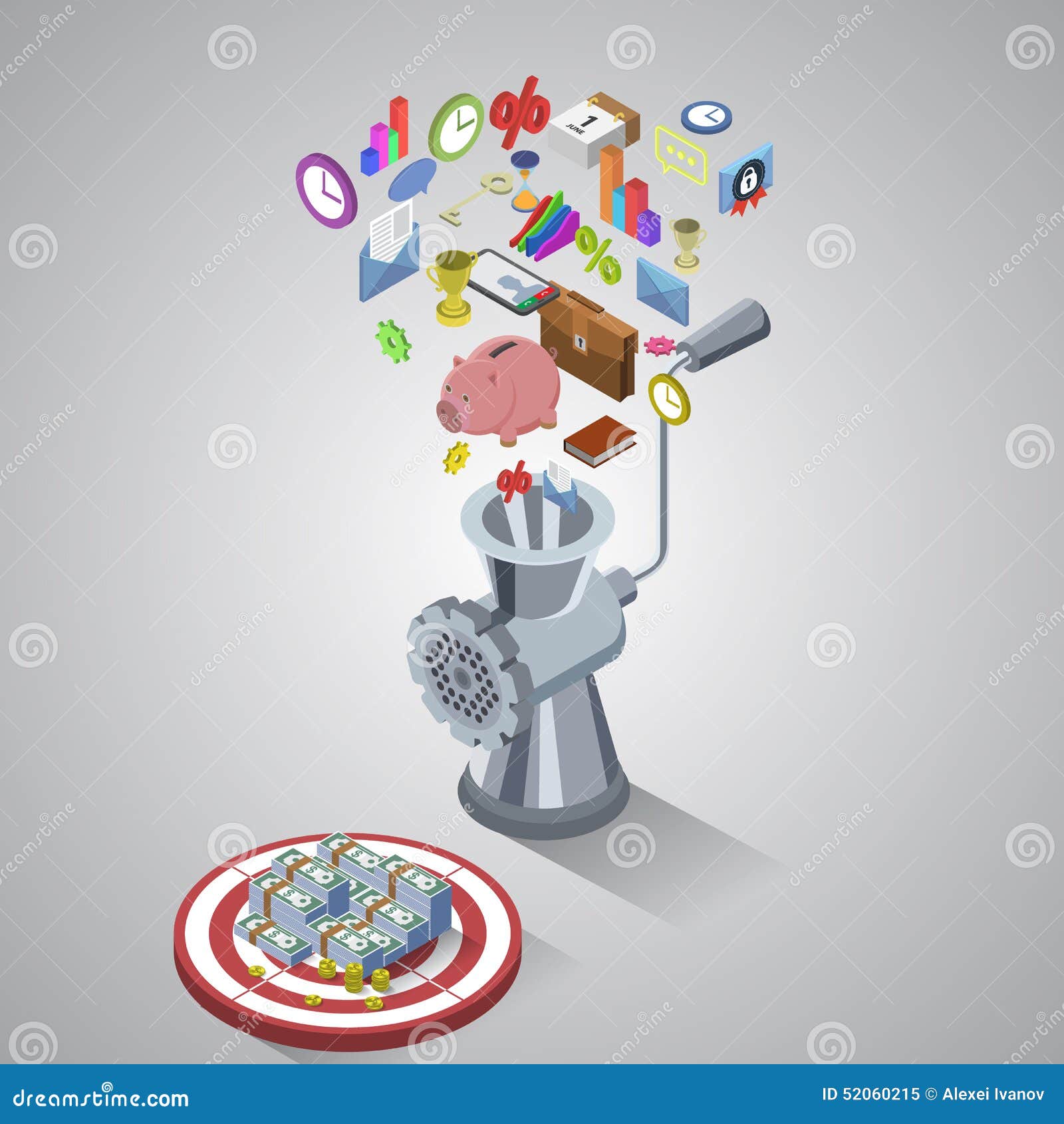 Money Making Process, Business Process Flat Style Stock Vector ...