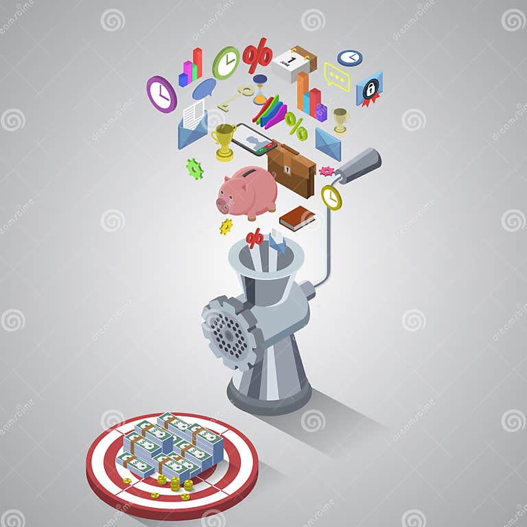 Money Making Process, Business Process Flat Style Stock Vector ...