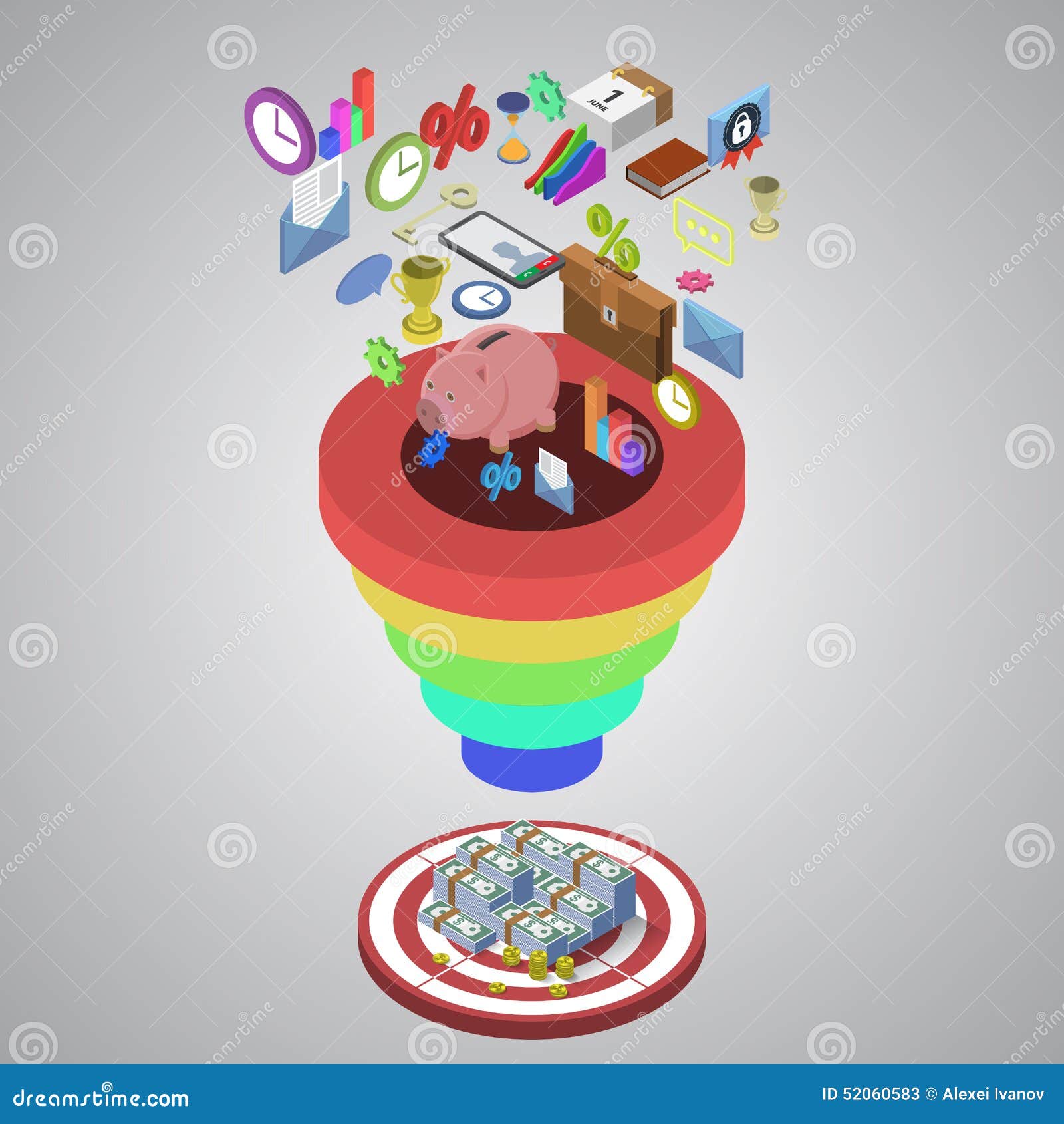 Money Making Process, Business Process Flat Style Stock Vector ...