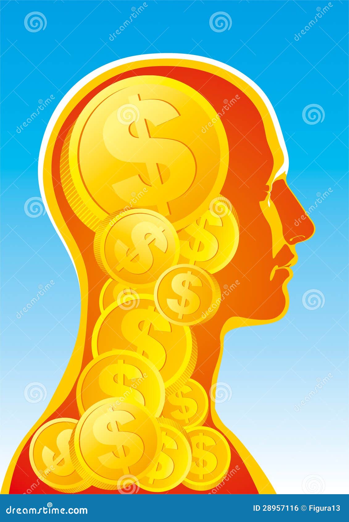 Money man stock vector. Illustration of wealth, dollar - 28957116