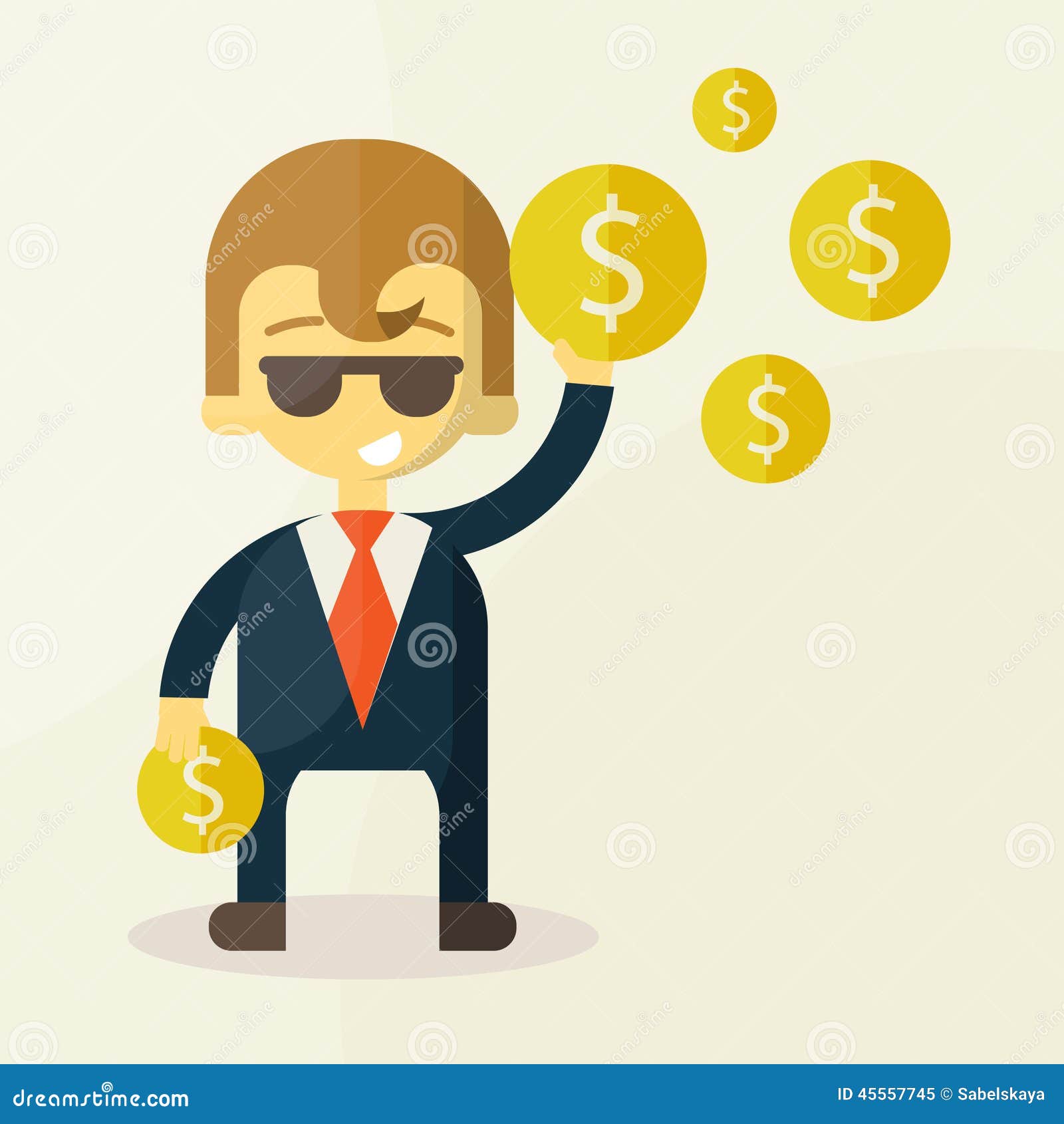 Money and Man Vector Illustration Stock Vector - Illustration of bribe ...