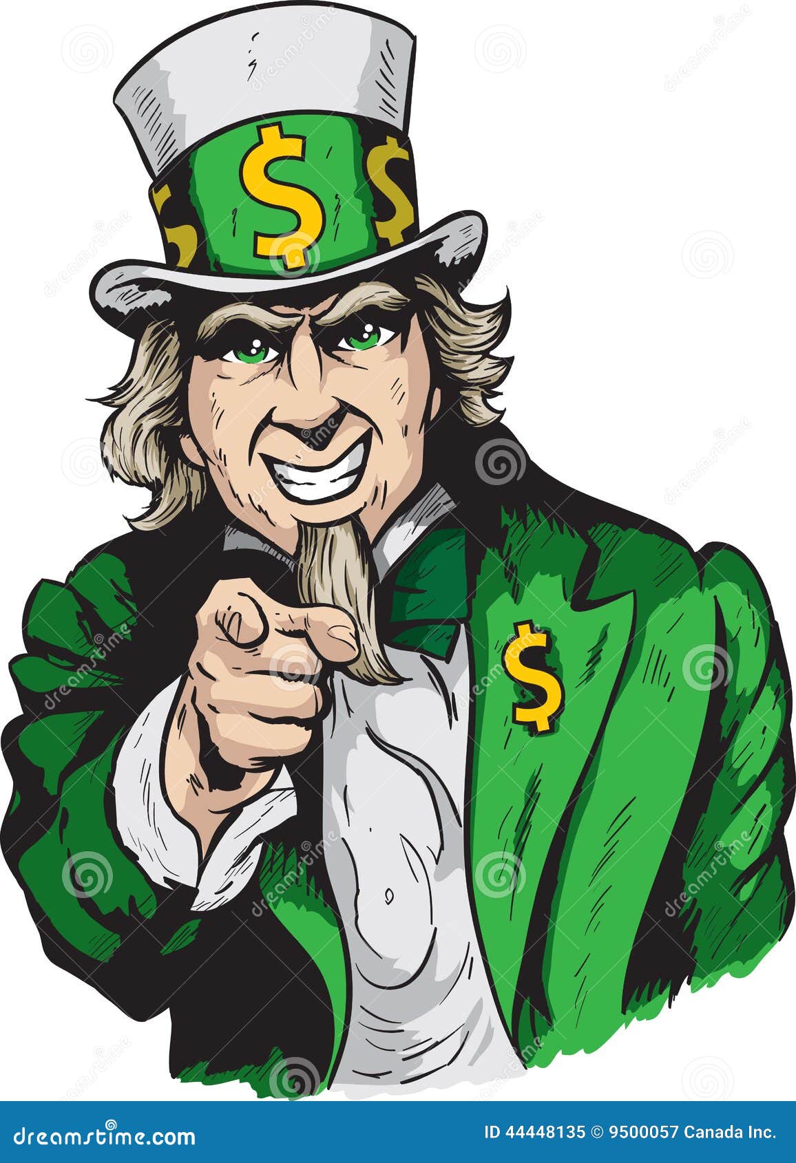 Money Man stock vector. Illustration of evil, goatee - 44448135