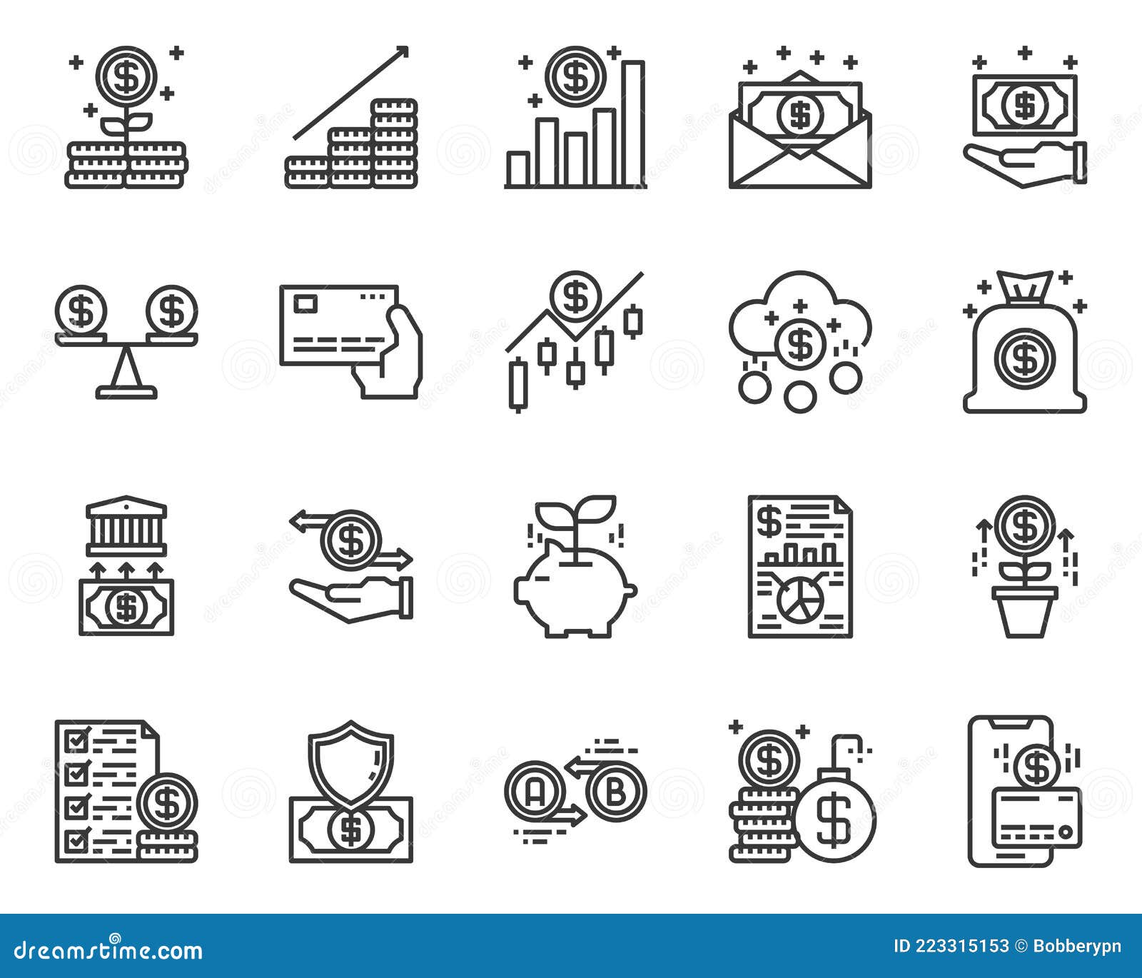 Money Management Icon and Symbol for Website, Application Stock Vector ...