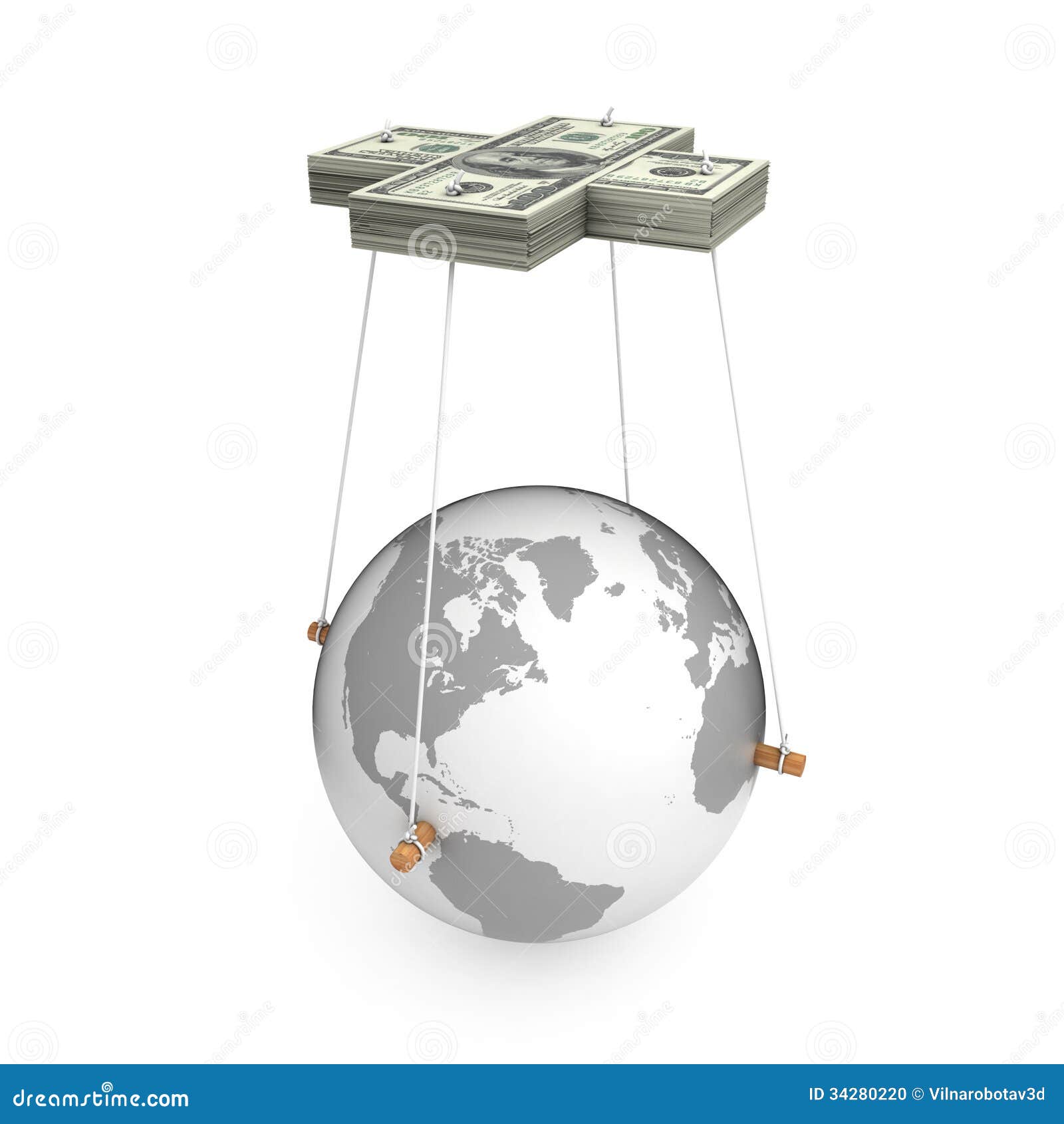 Money manipulate earth stock illustration. Illustration of pulling ...