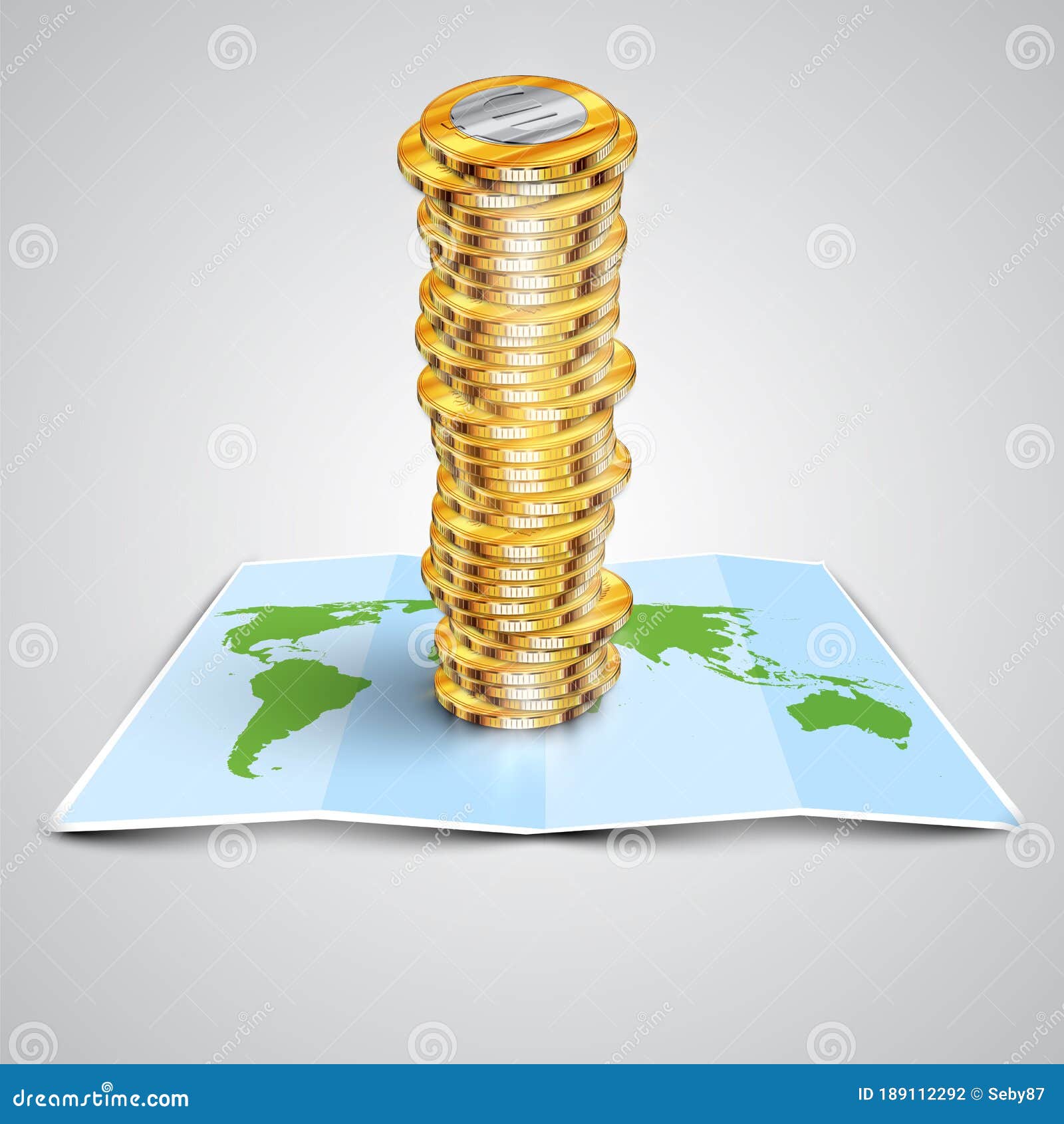 Money on Map, Vector Illustration Stock Vector - Illustration of ...