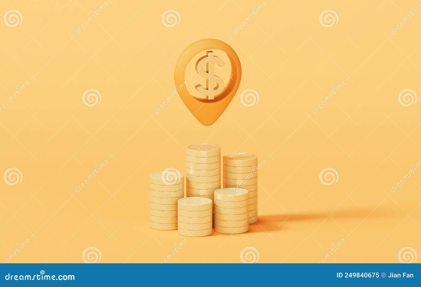 Money Mark with Cartoon Style, 3d Rendering Stock Illustration ...