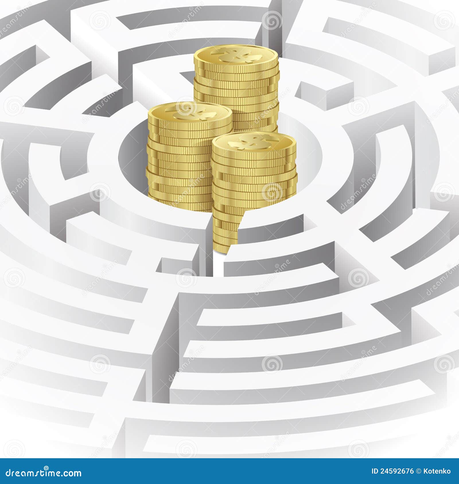 Money in the maze stock vector. Illustration of vector - 24592676