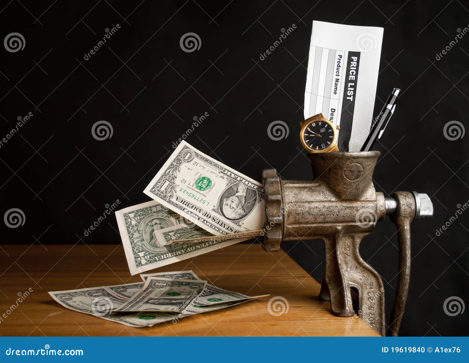 Money and meat grinder stock photo. Image of making, ideas - 19619840