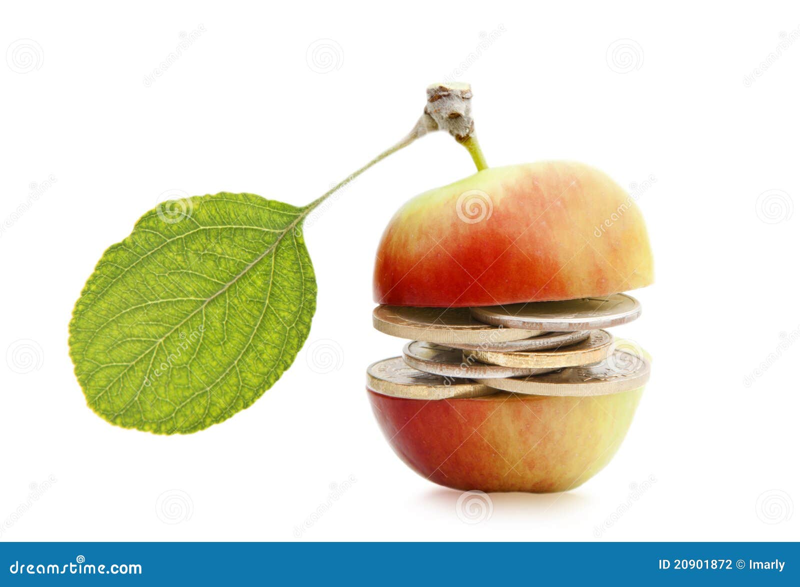Money in the Middle of an Apple Stock Photo - Image of rich, success ...