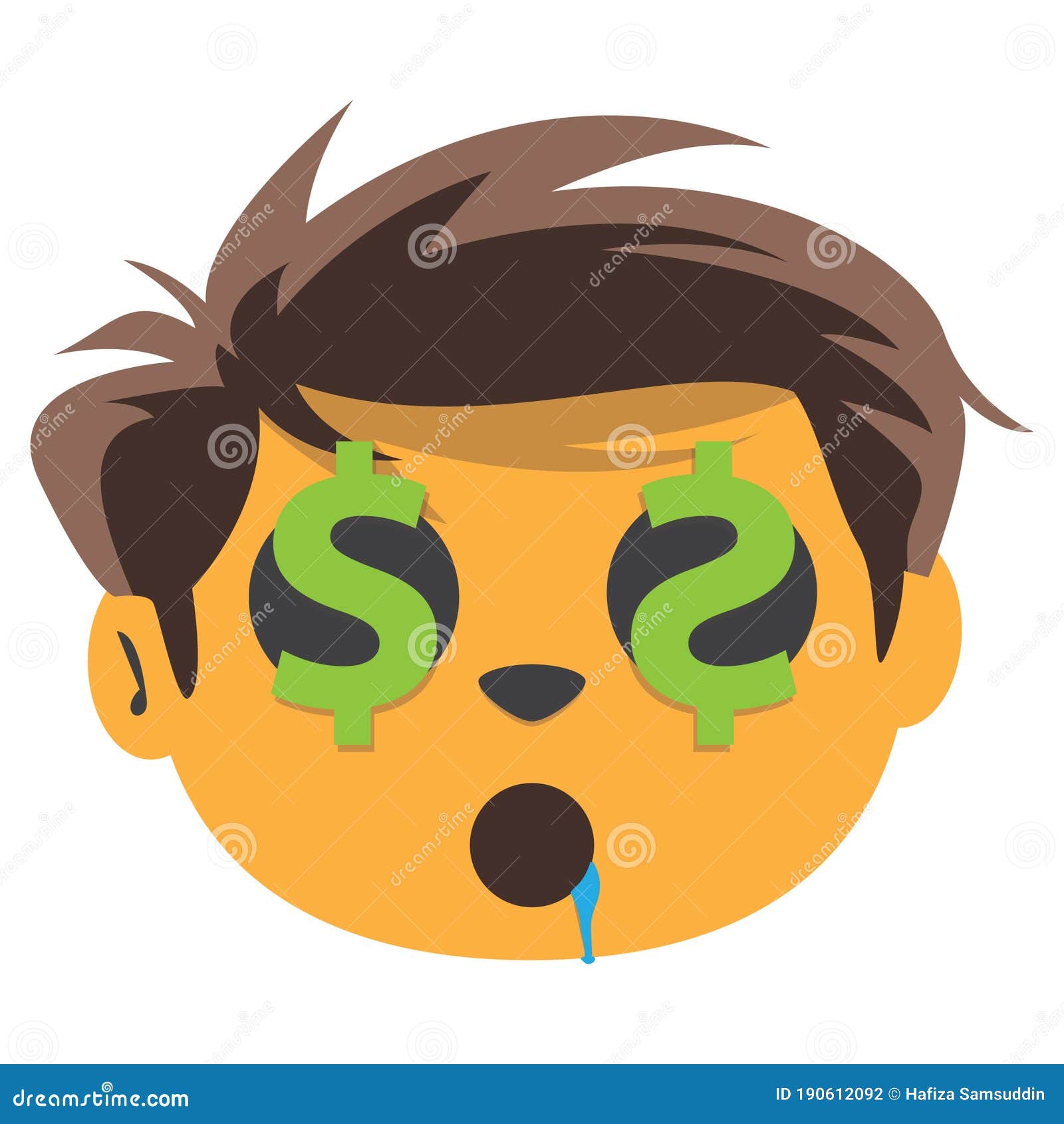 Money Minded Boy. Vector Illustration Decorative Design Stock Vector ...