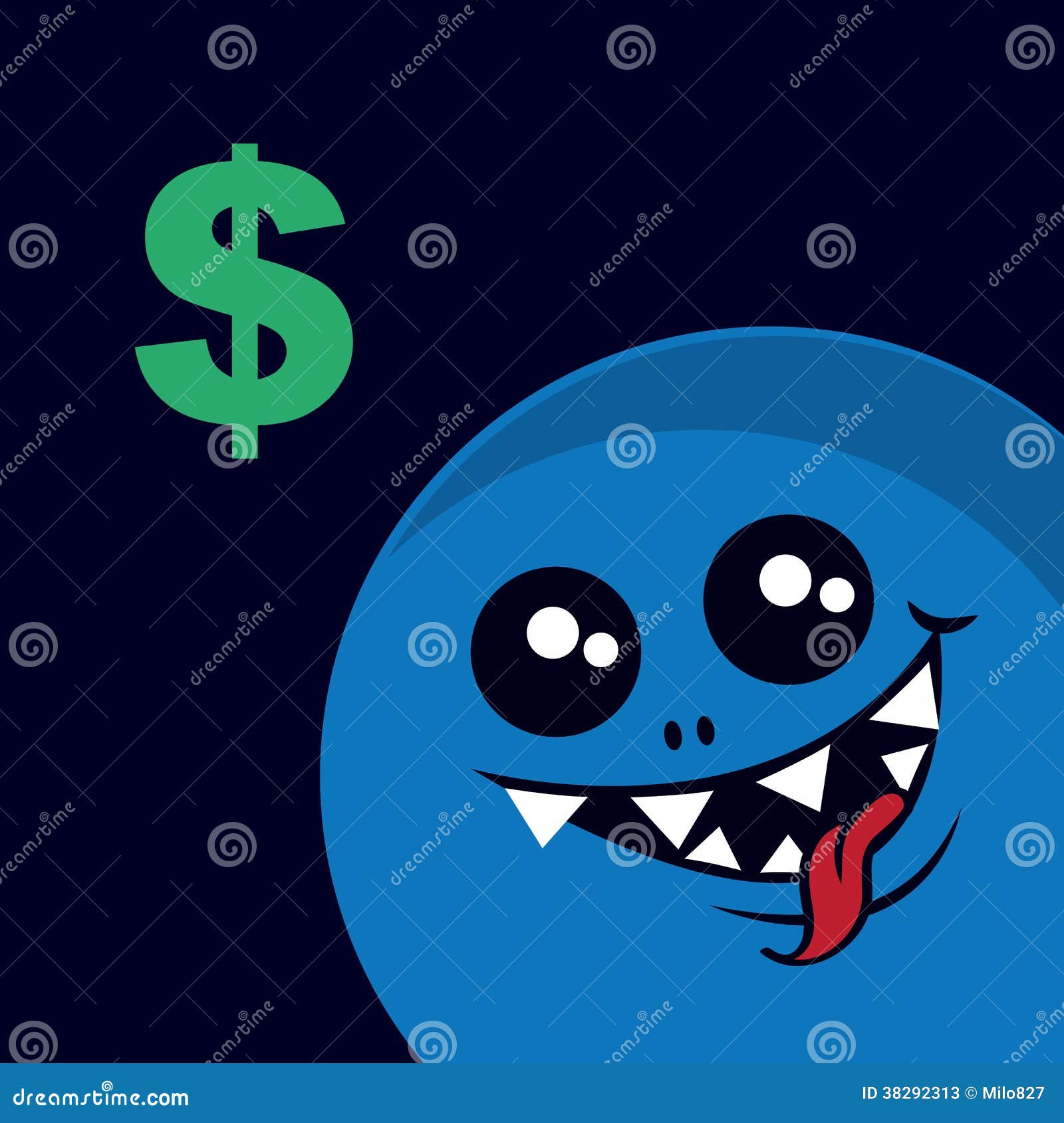 Money Monster stock vector. Illustration of cartoon, money - 38292313