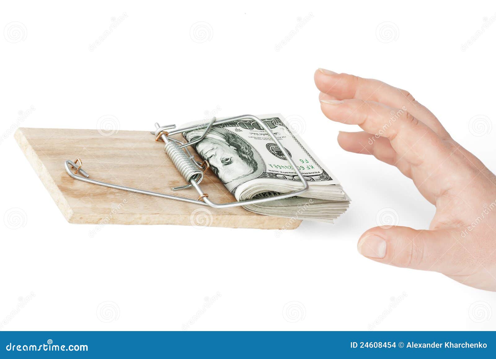 Money in mouse trap stock photo. Image of bait, capture - 24608454