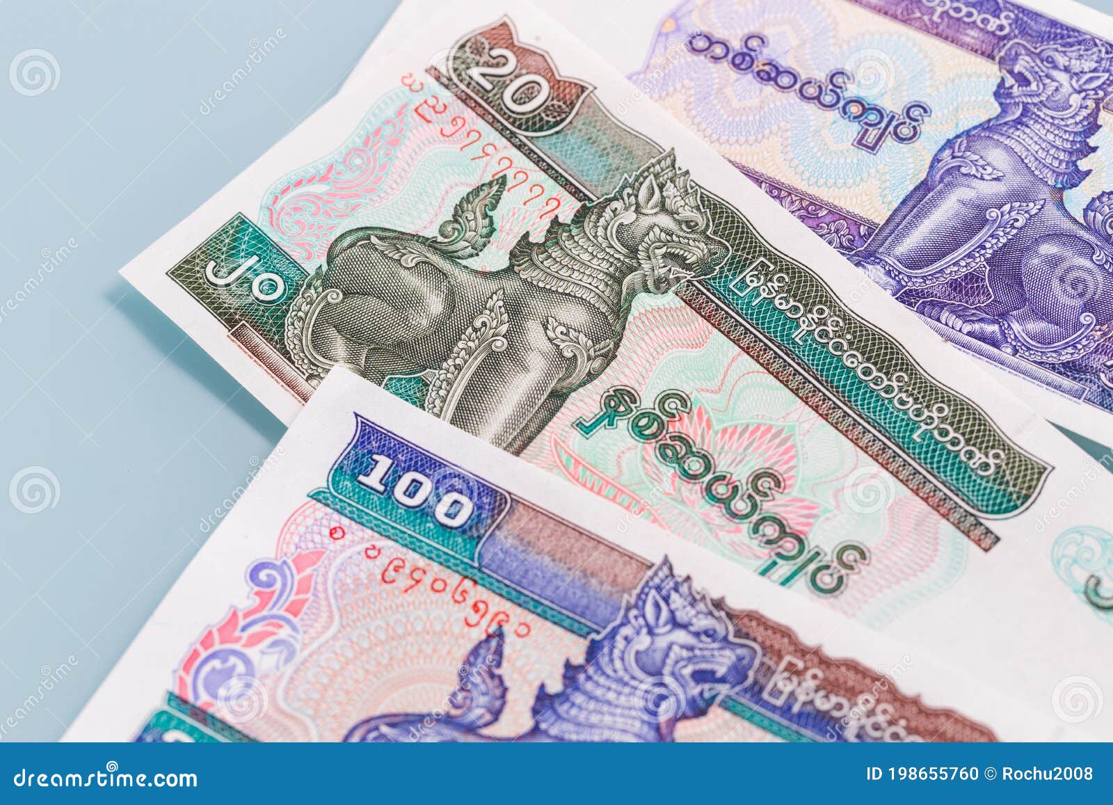 Money from Myanmar, Kyat, Various Banknotes Stock Photo - Image of asia ...