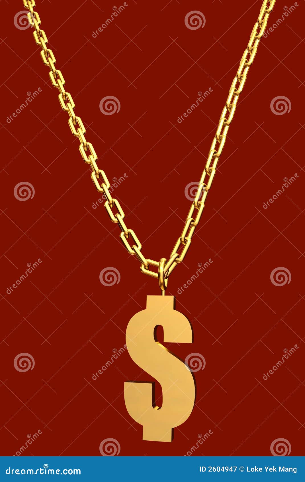 Money Necklace stock image. Image of wearing, symbol, gold - 2604947