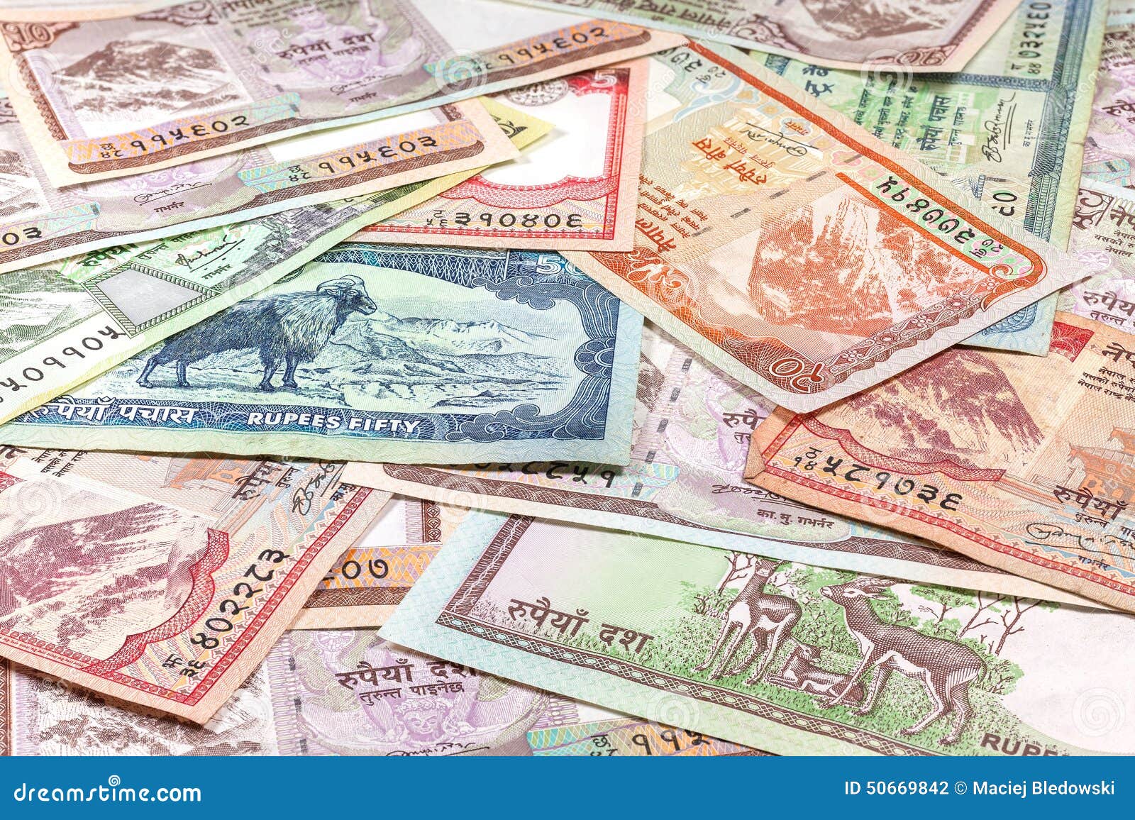 Money from Nepal, Various Rupee Banknotes Stock Photo - Image of ...