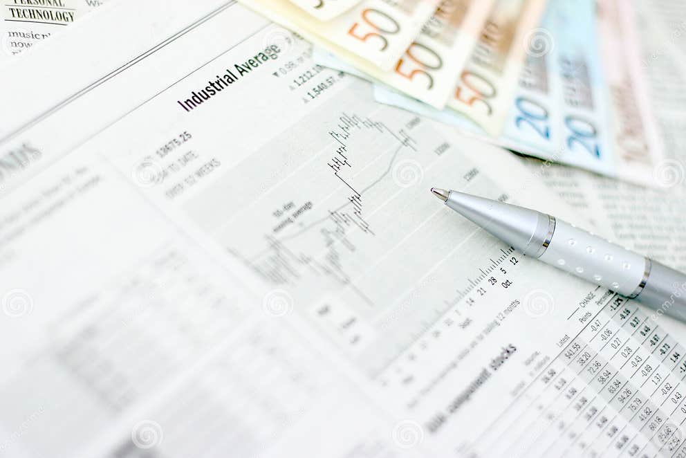 Money and newspaper stock image. Image of finance, calculation - 3486325