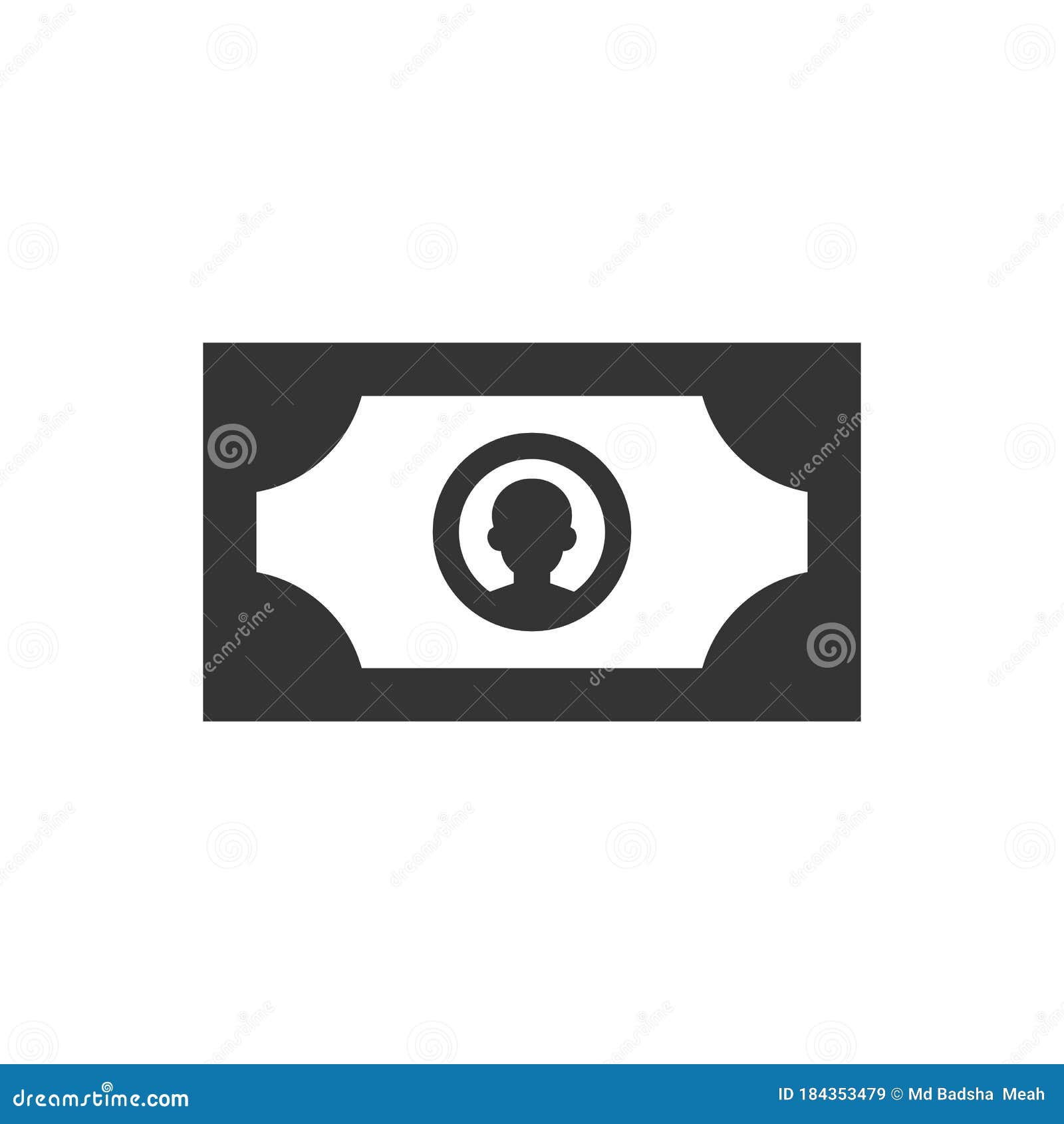 Money Note Icon stock vector. Illustration of vector - 184353479