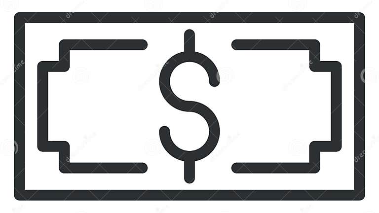 Money note, icon stock vector. Illustration of banknote - 260374400