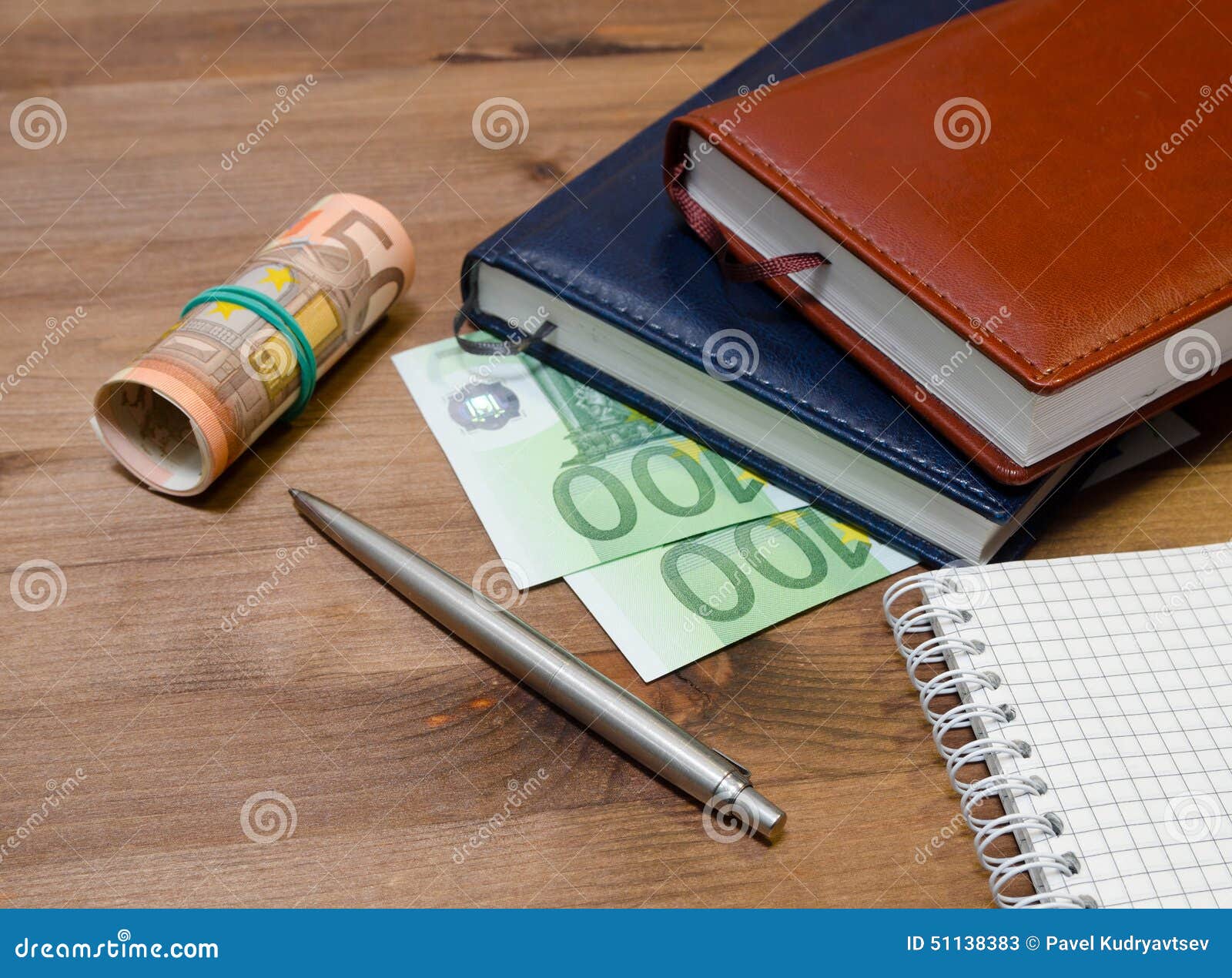 Money, notepad and pen stock image. Image of paper, business - 51138383