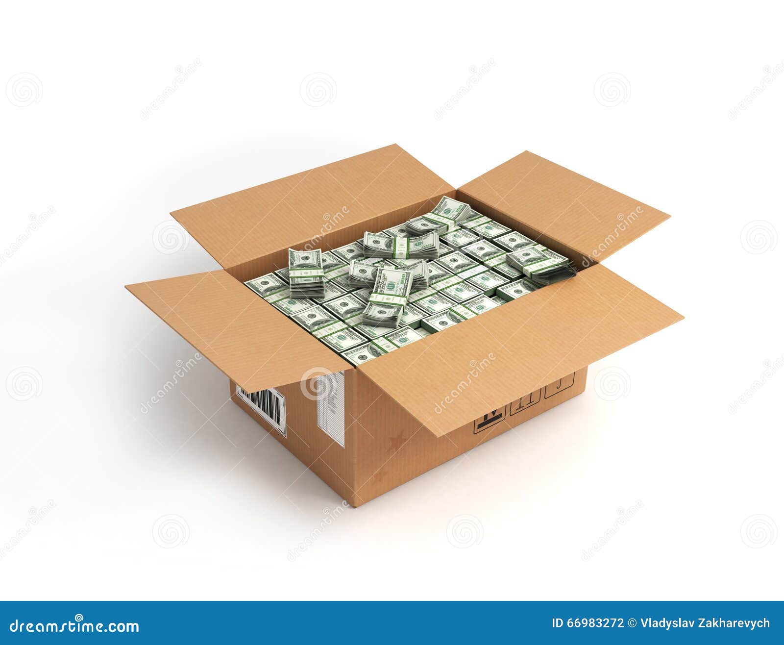 Money in an open box, stock photo. Image of surprise - 66983272
