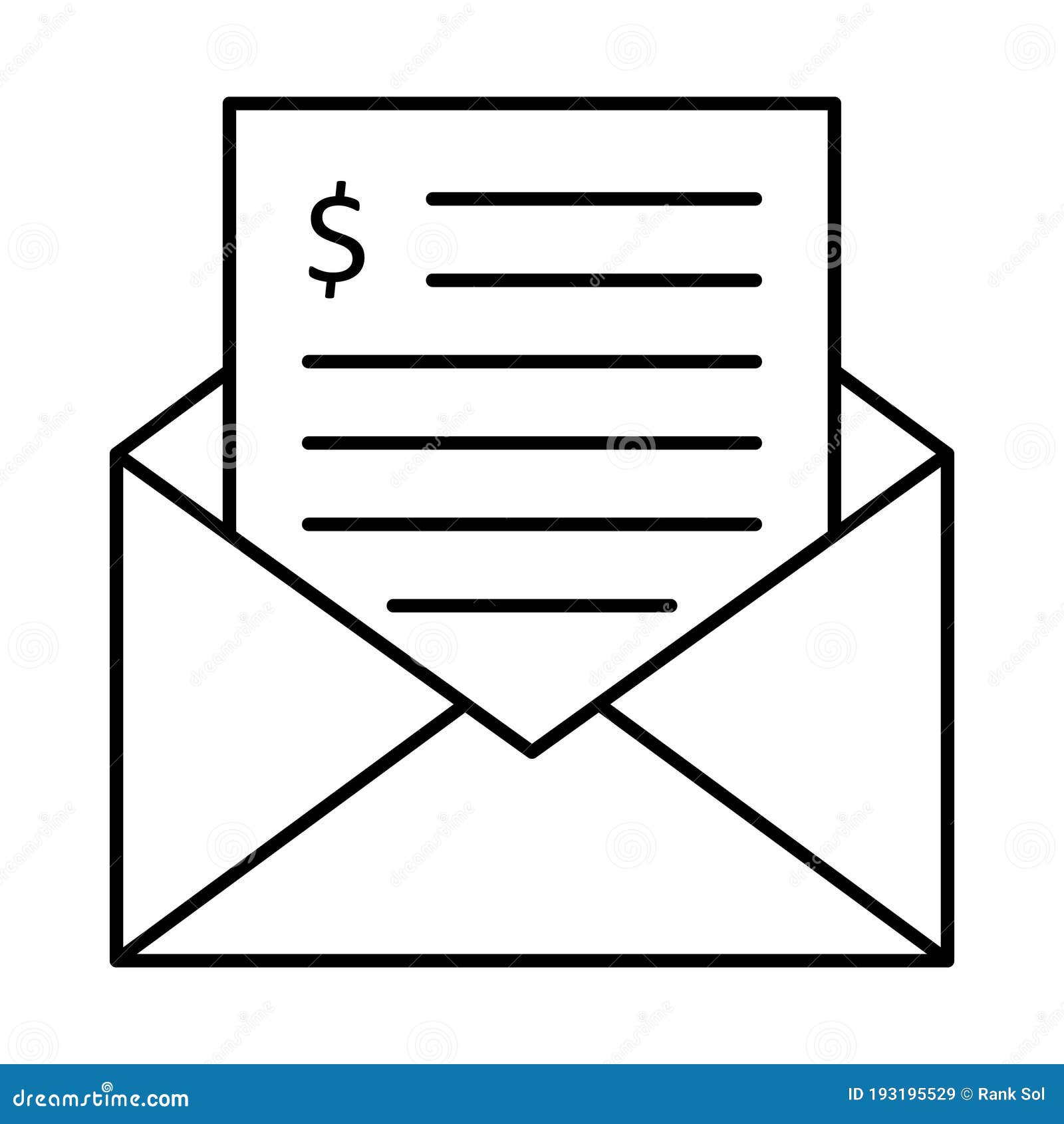 Money Order Line Style Vector Icon Which Can Easily Modify or Edit ...