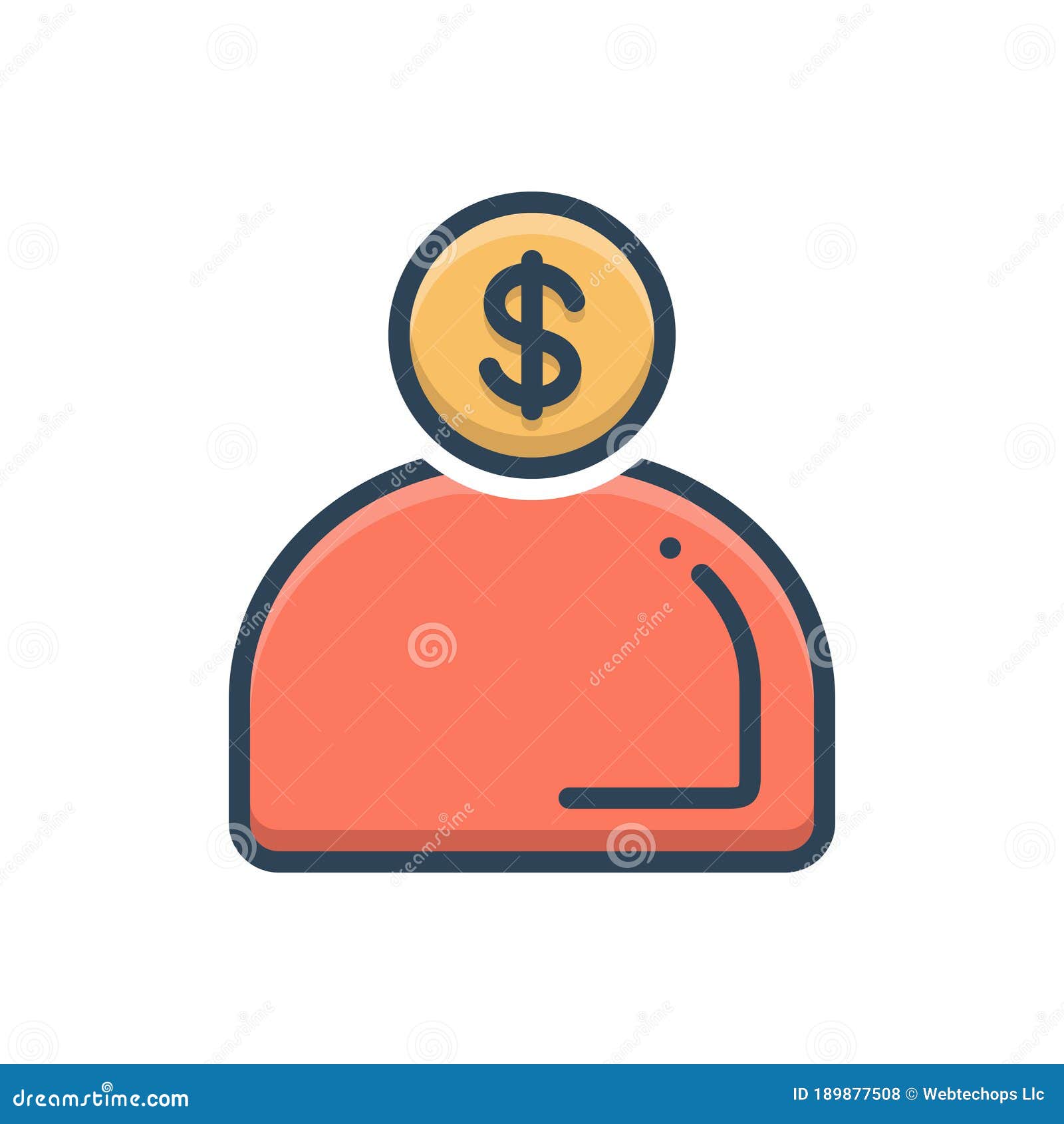 Color Illustration Icon for Money Oriented, Man and Investor Stock ...
