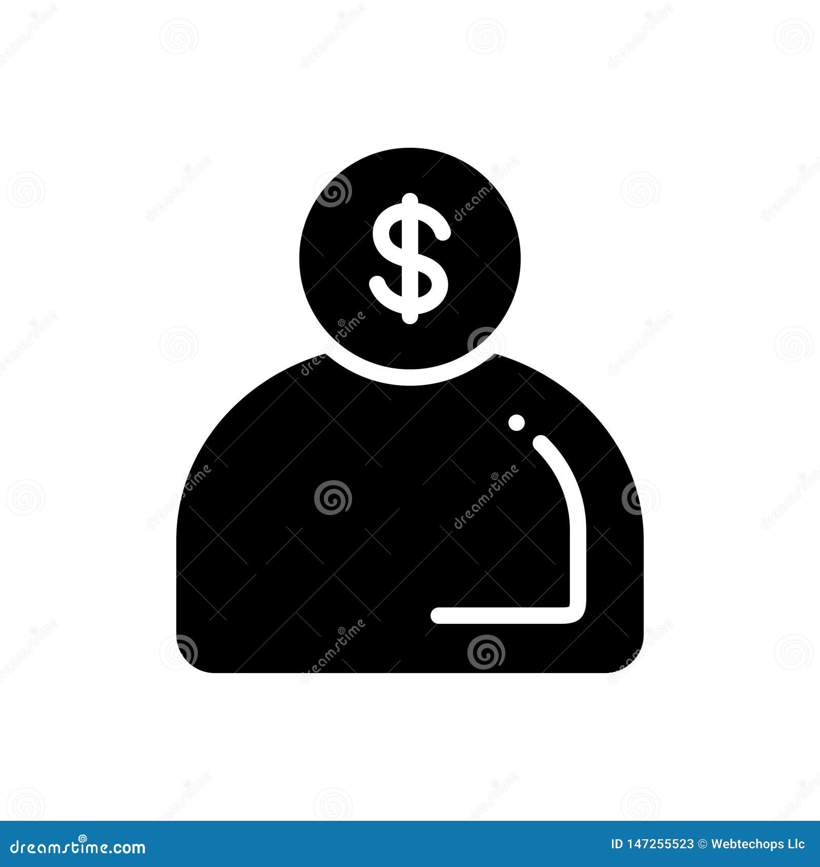 Black Solid Icon for Money Oriented, Man and Wealth Stock Vector ...