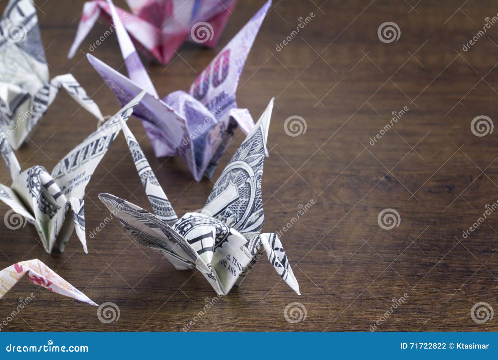 Money Origami Birds stock photo. Image of market, origami - 71722822
