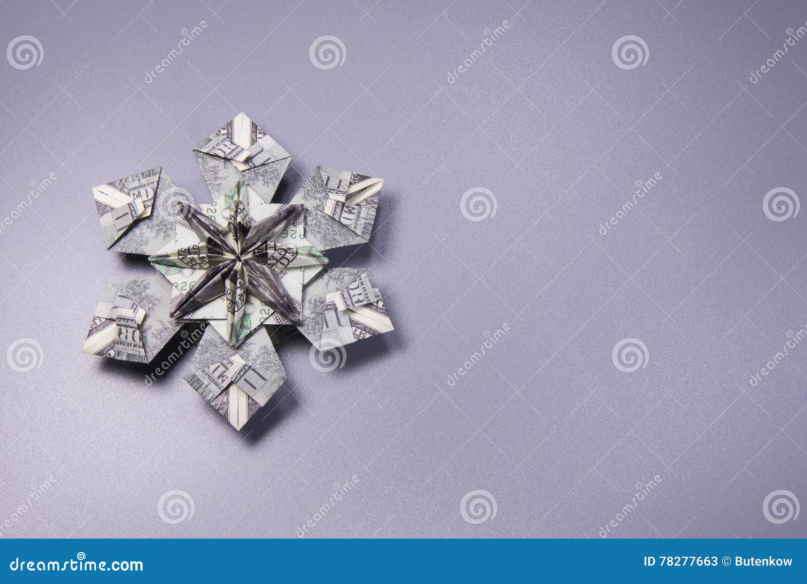 Money Origami snowflake stock image. Image of estate - 78277663